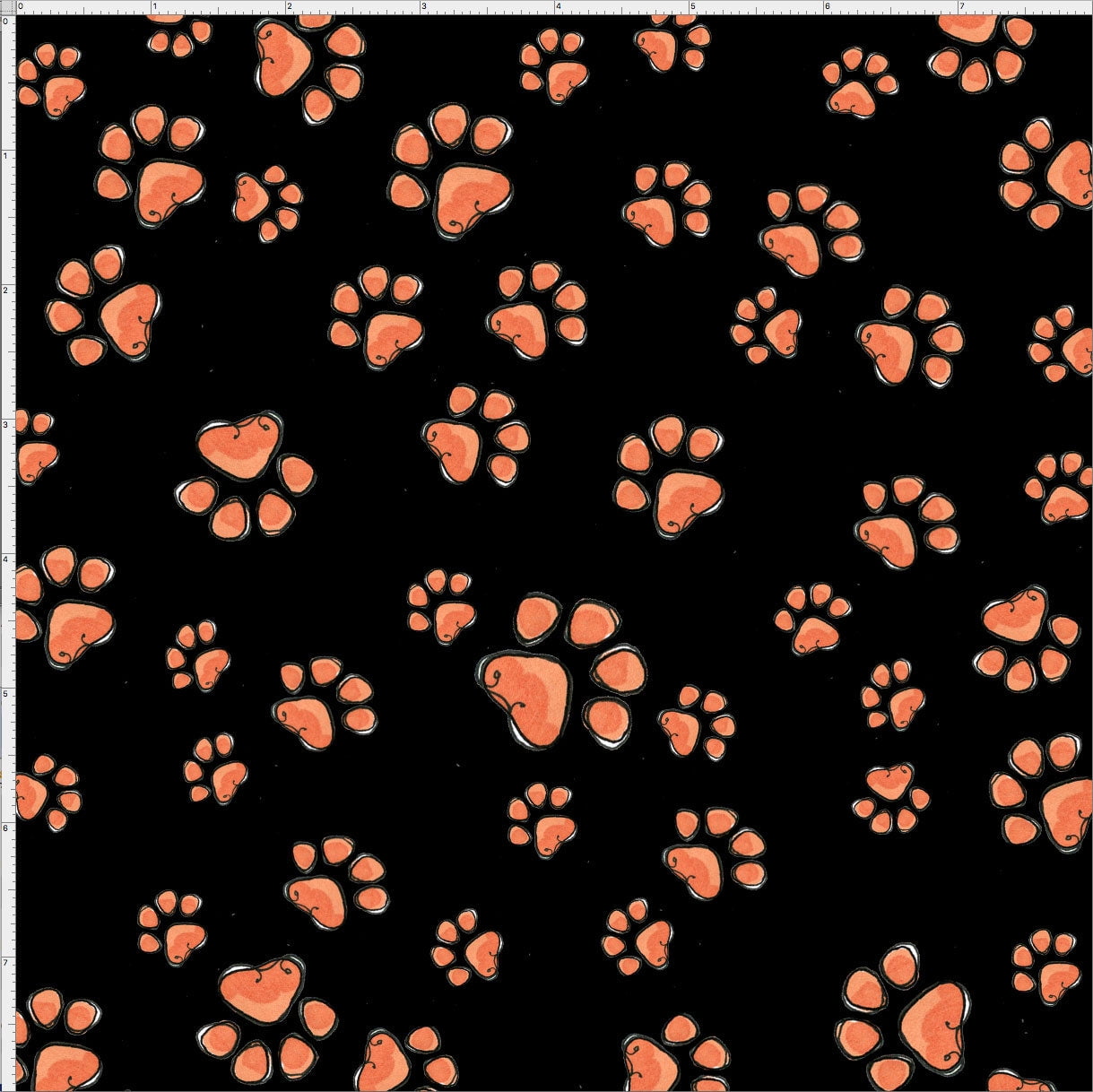 Fun Paws Cotton Material, Black Fabric Yard for Sewing, Printed in ...