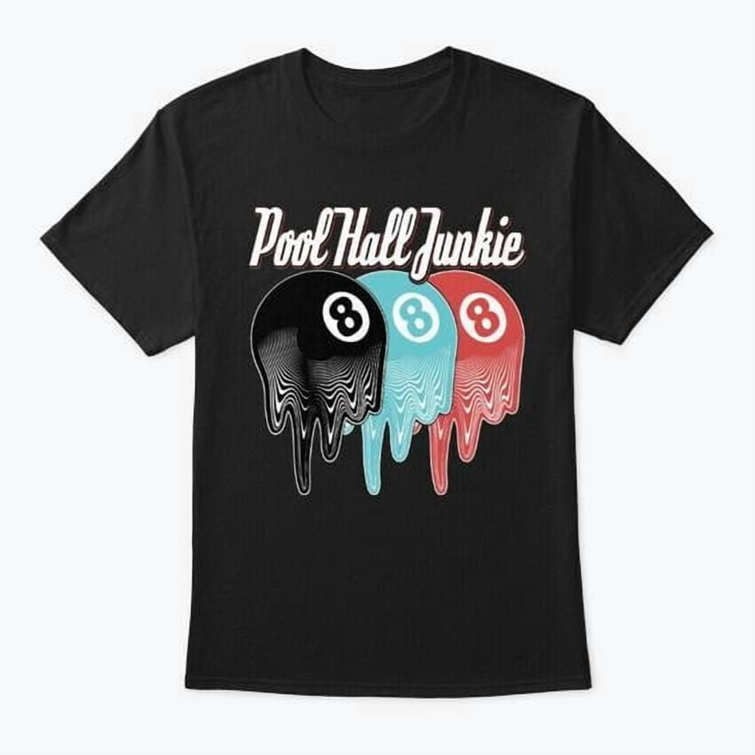 Fun Pool Billiards Hall Junkie Tee T-Shirt Made in the USA Size S to ...