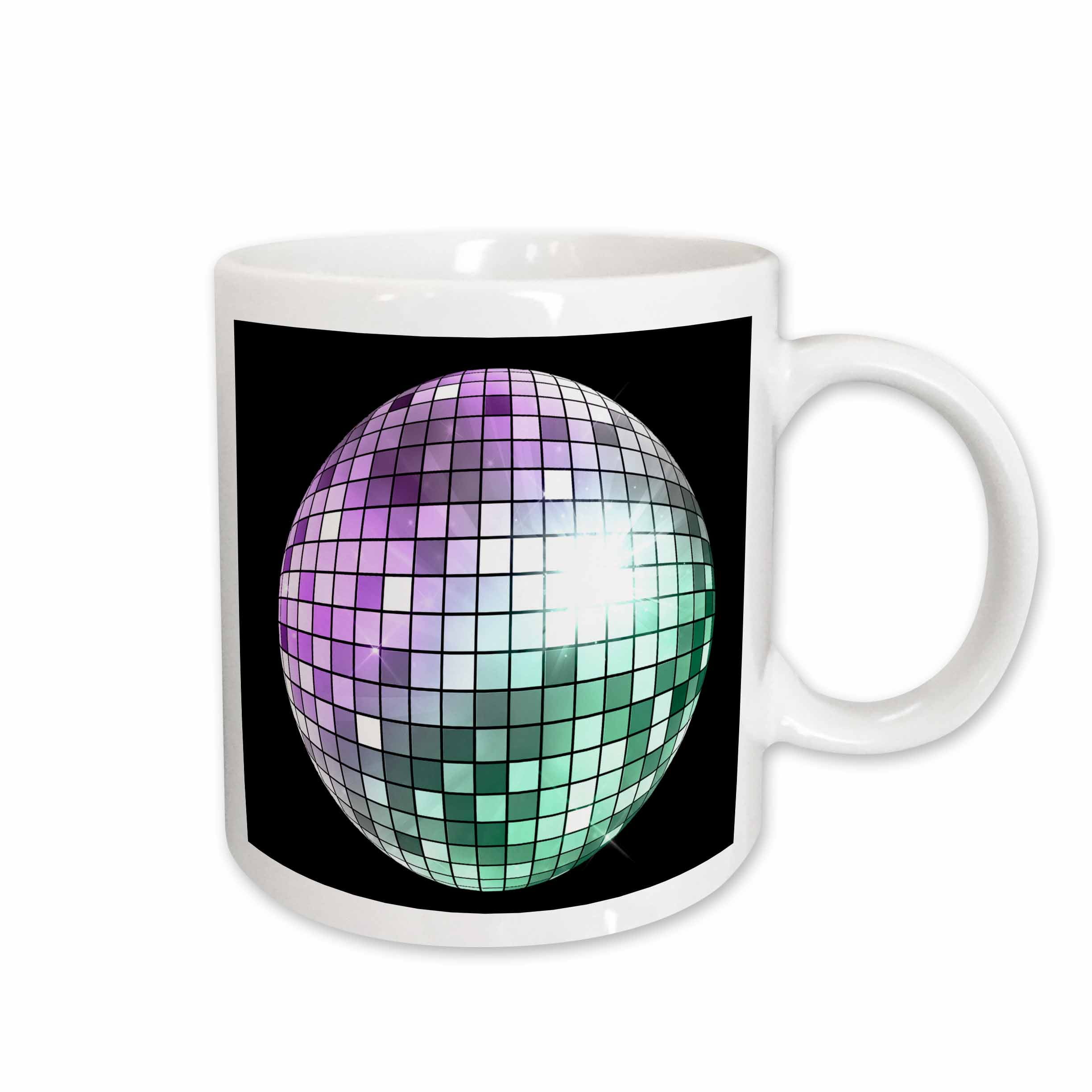 3drose, Fun Purple and Green Image of Sparkle Disco Ball Illustration ...