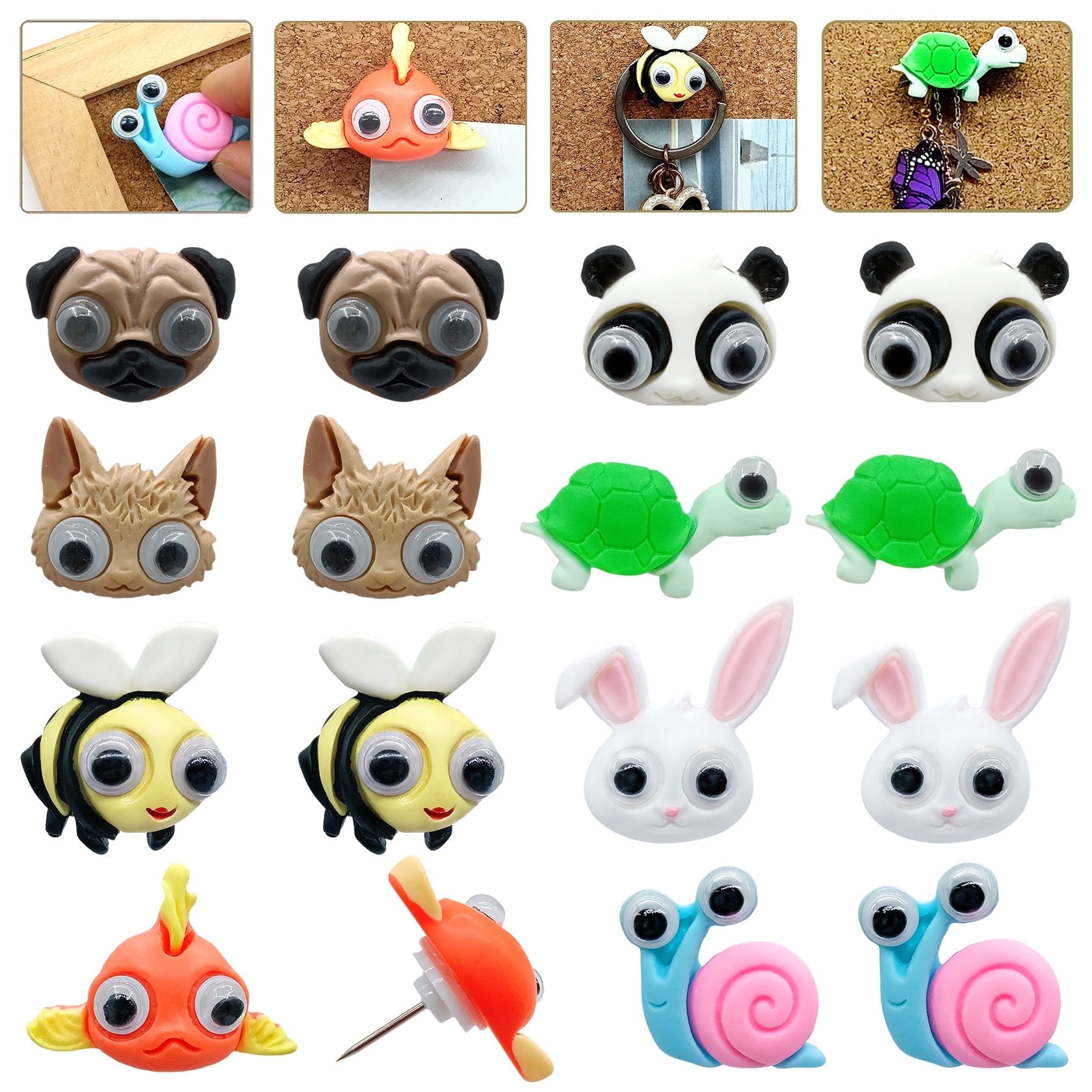 Fun Push Pins for Cork Board Cute Thumb Tacks Animals Decorative ...