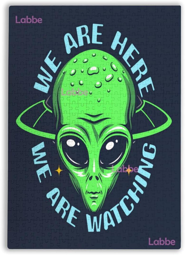 Fun Puzzles for Kids Ages 4-8 Alien Face Vintage Poster Colorful Wooden ...