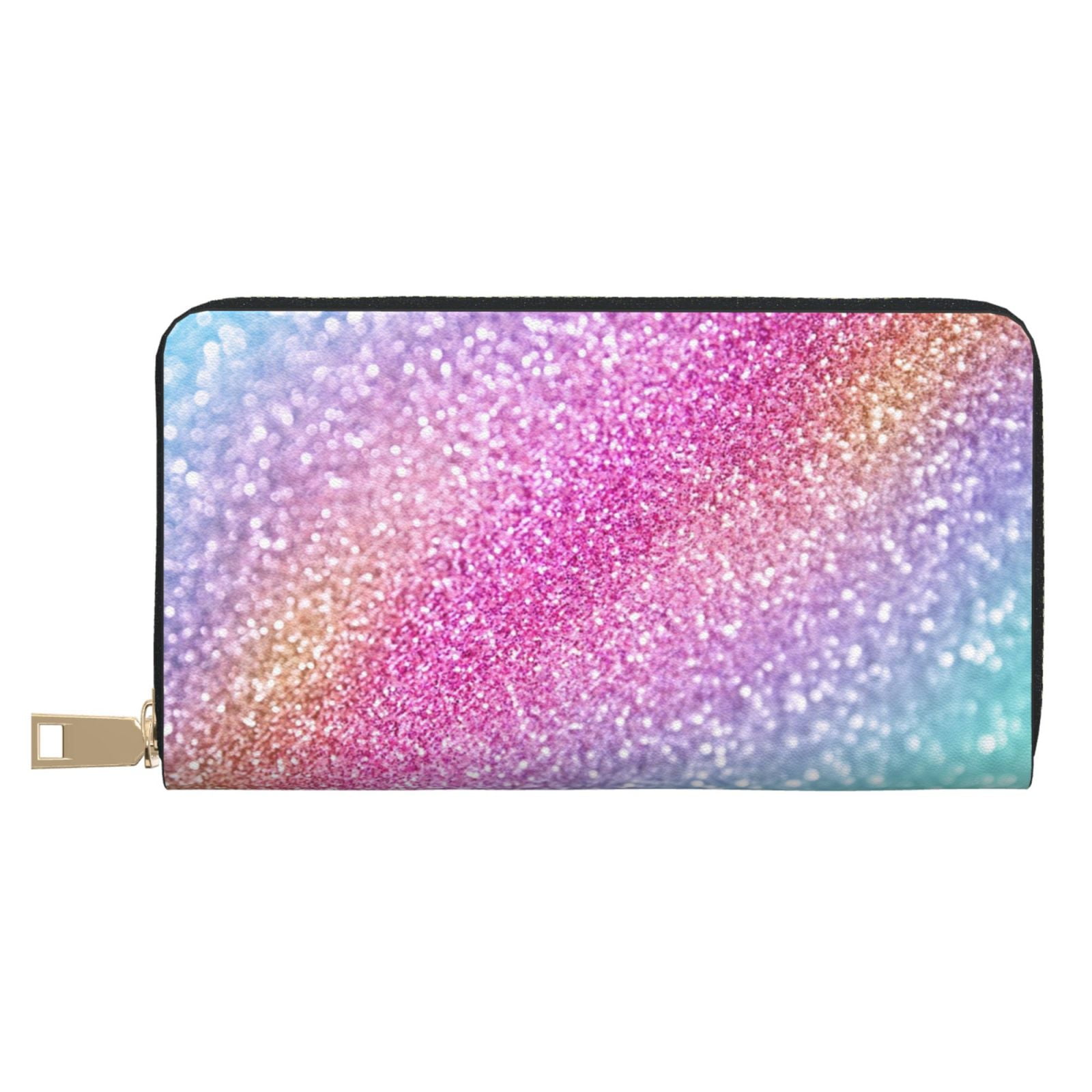 Fun Rainbow Pink Wallet Women, Leather Bifold Multi Card Wallet, Women ...