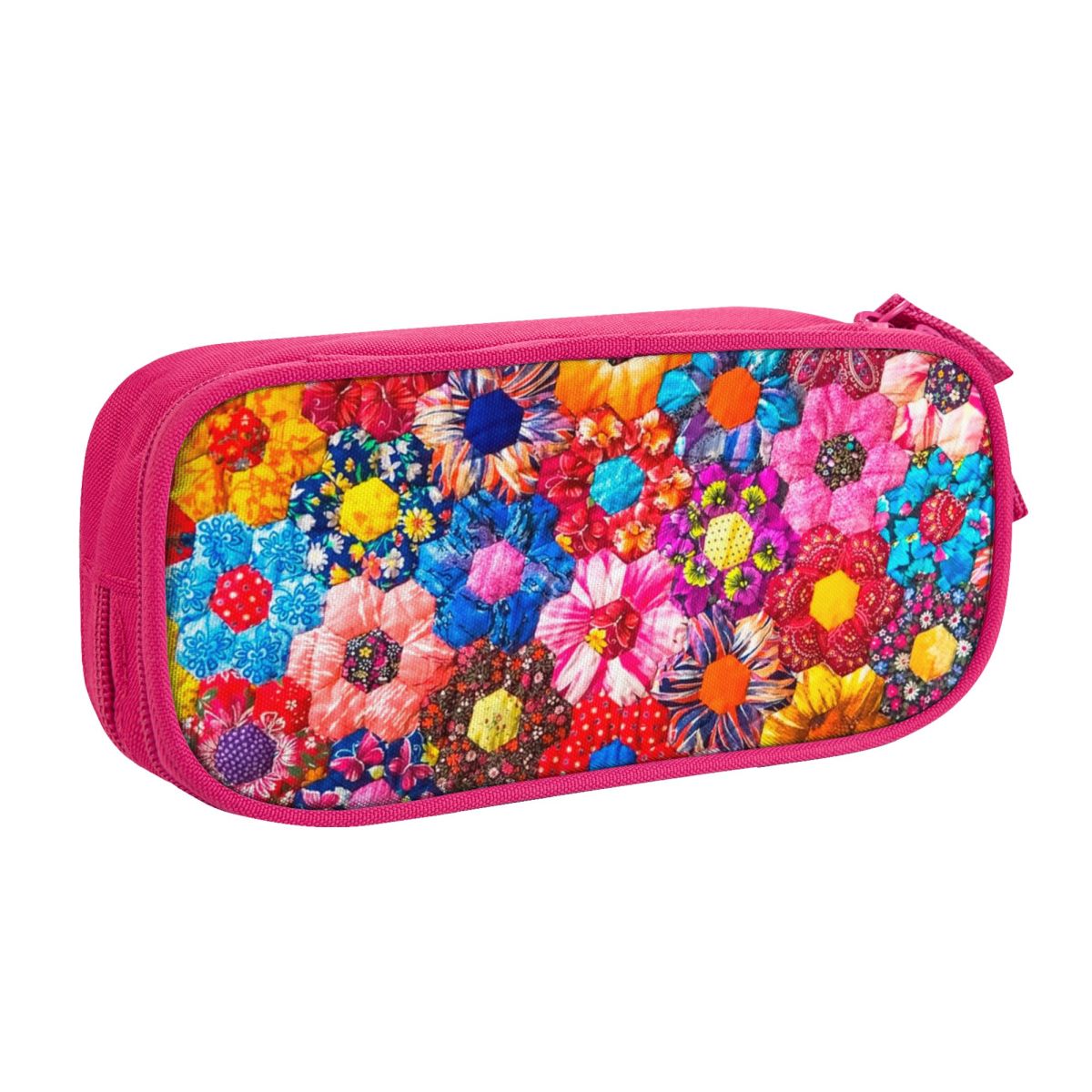 Fun Retro Flowers Patchwork Pencil Case Pencilcases Pen Holder for ...