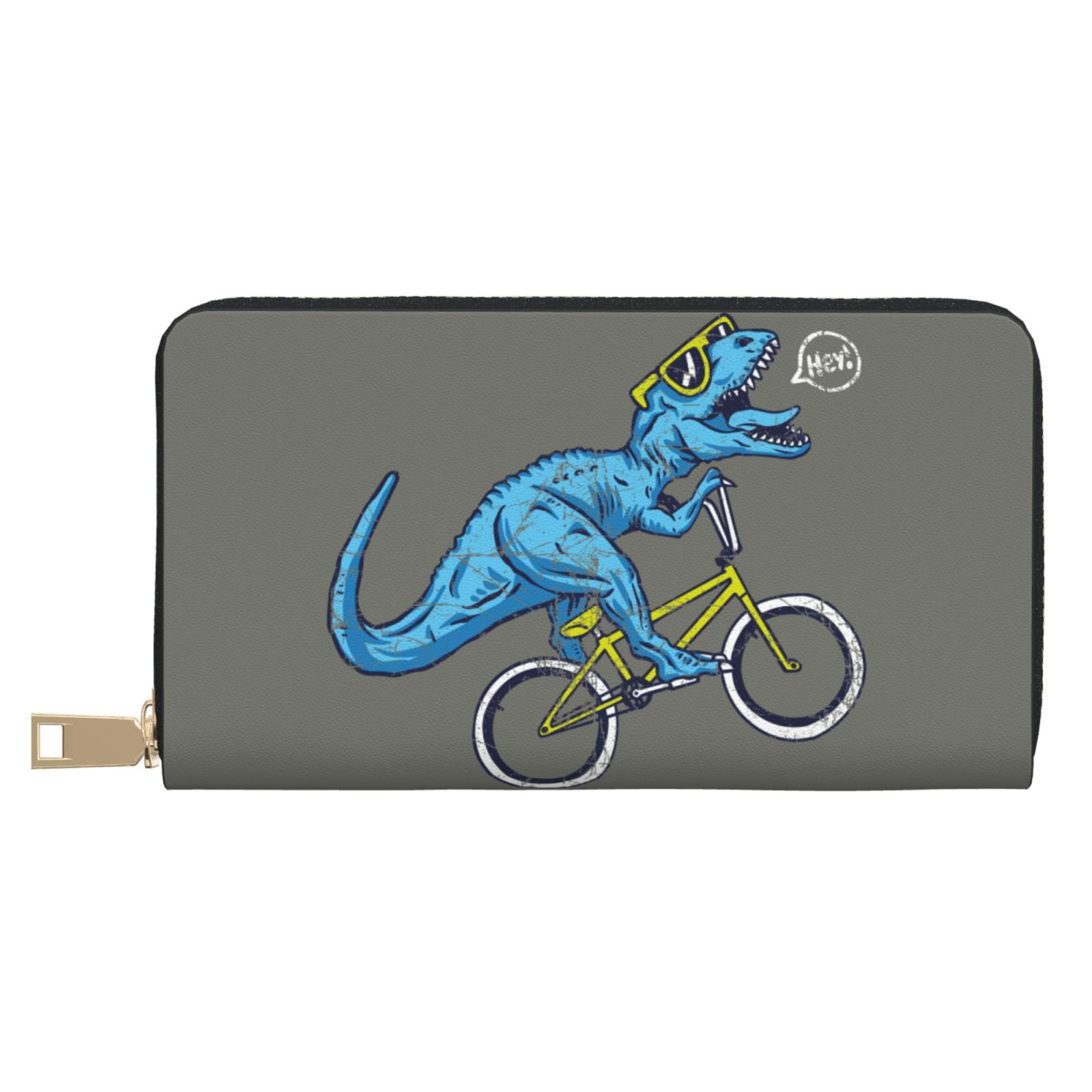 Fun Riding Dinosaur Wallet Women, Leather Bifold Multi Card Wallet ...
