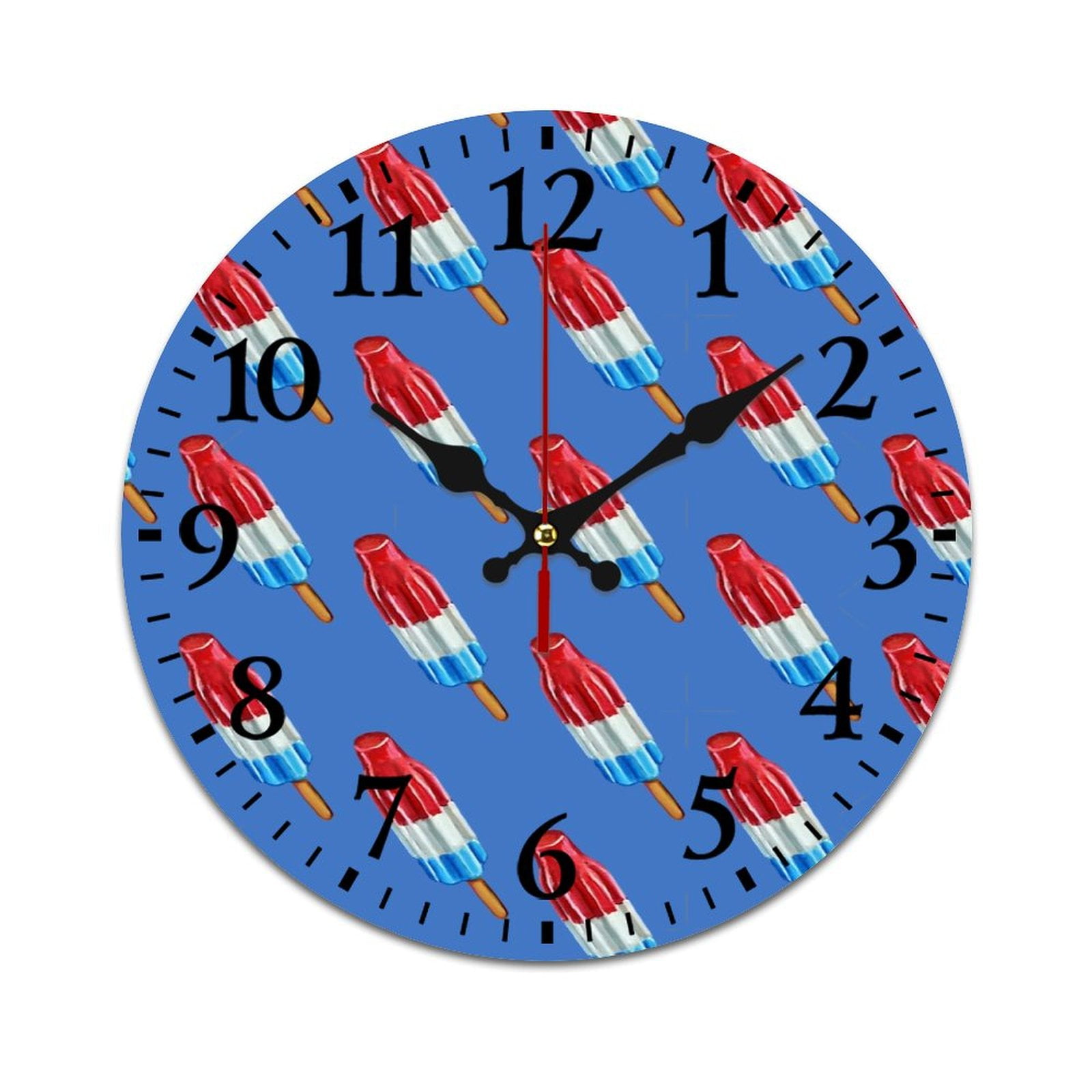 Fun Rocket Pop Popsicle Pattern Wall Clock Modern Design Clocks Wall ...