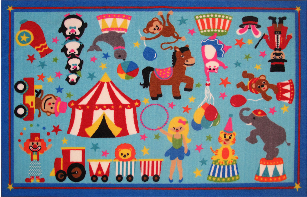 Fun Rug 39 x 58 in. Fun Time - Circus Life Medium Pile Childrens Area ...