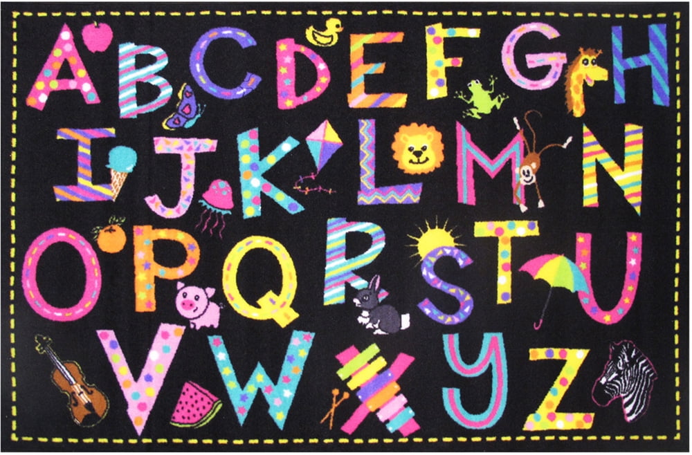 Fun Rugs Fun Time Area Rug FT-74 A2z Fun Multi-Color Letters Cone 4' 3 ...