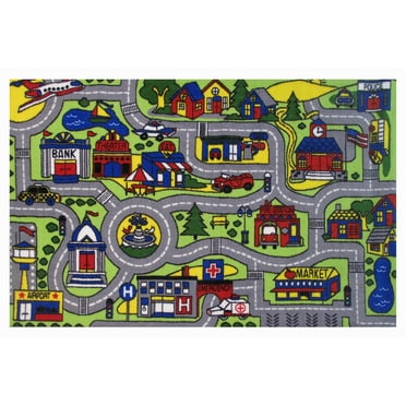 Kids Car Road Rugs City Map Play mat for Classroom/Baby Room Non-Slip ...