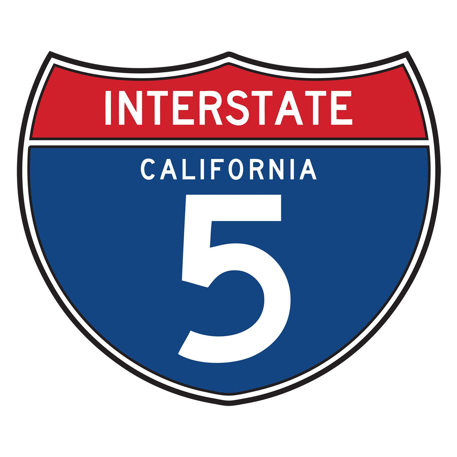 Fun Time Shape Nylon 39"x33" Freeway 5 Sign Area Rug in Multi-Color ...