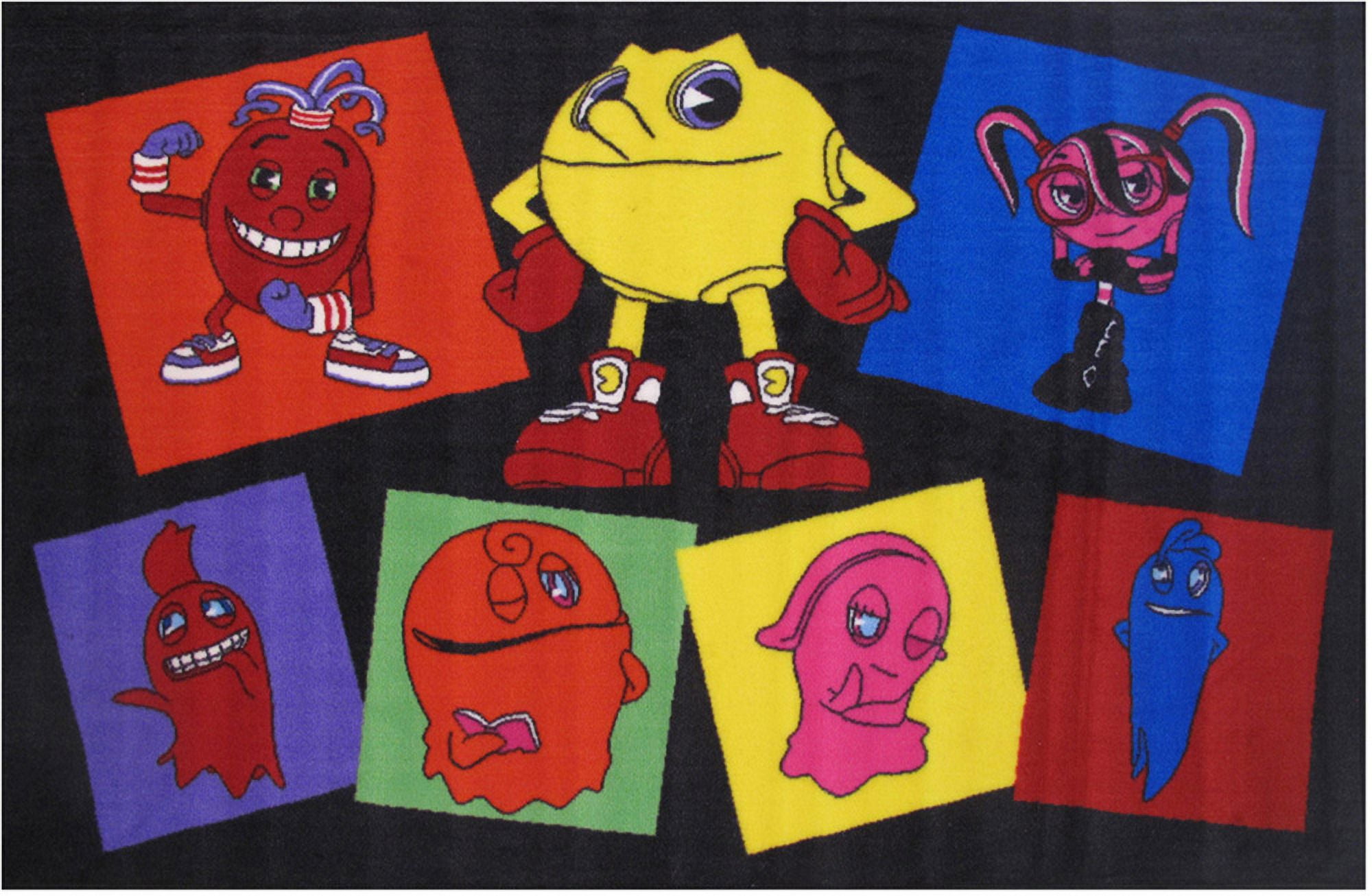 Fun Rugs Pac-Man Area Rug PM-72 Pac Party Multi-Color Blocks Cubes 3' 3 ...