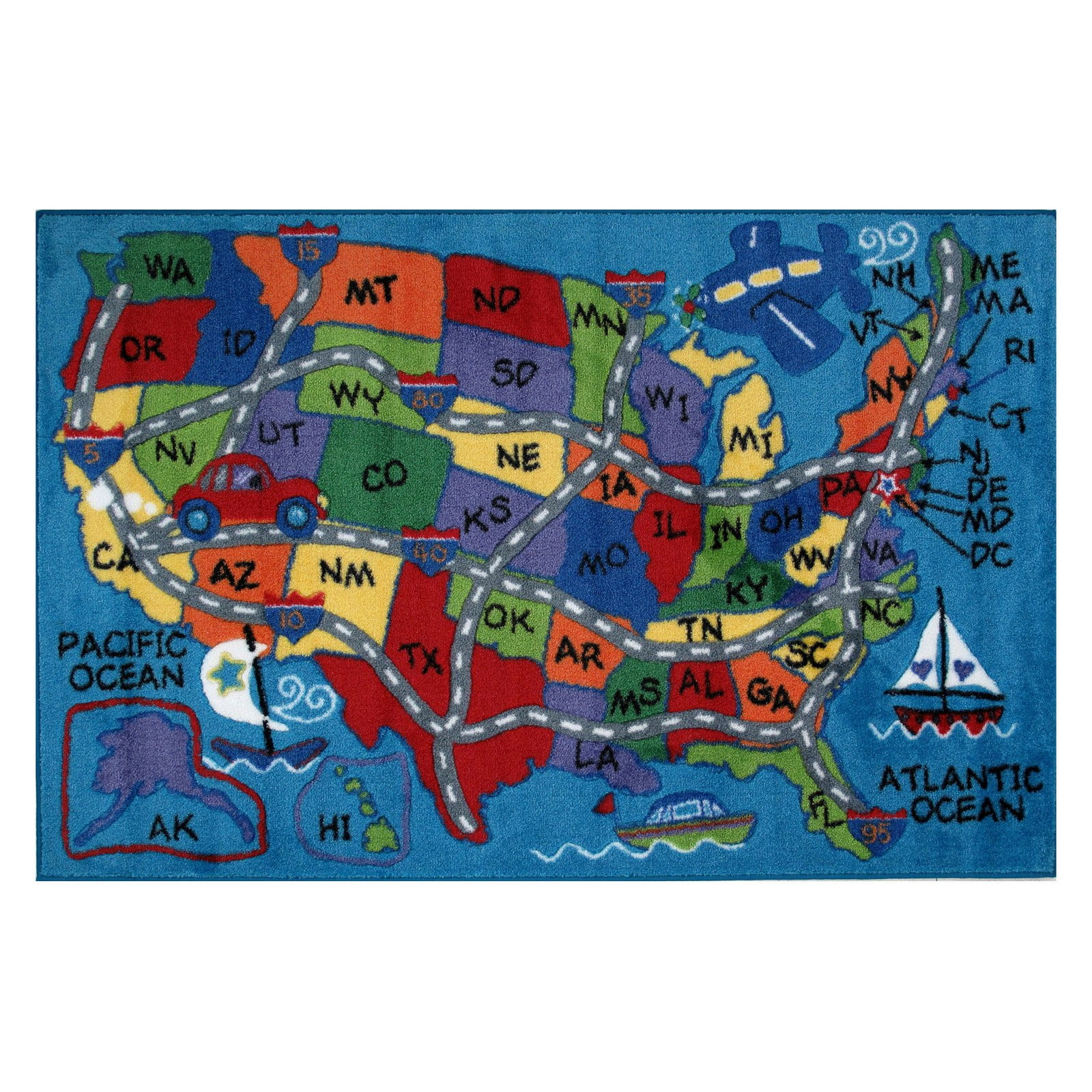 Fun Rugs Supreme TSC-138 Travel Fun Area Rug - Multicolor - Walmart.com