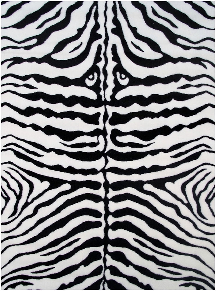 Fun Rugs Zebra Skin-White 39" x 58" Print Rug - Walmart.com