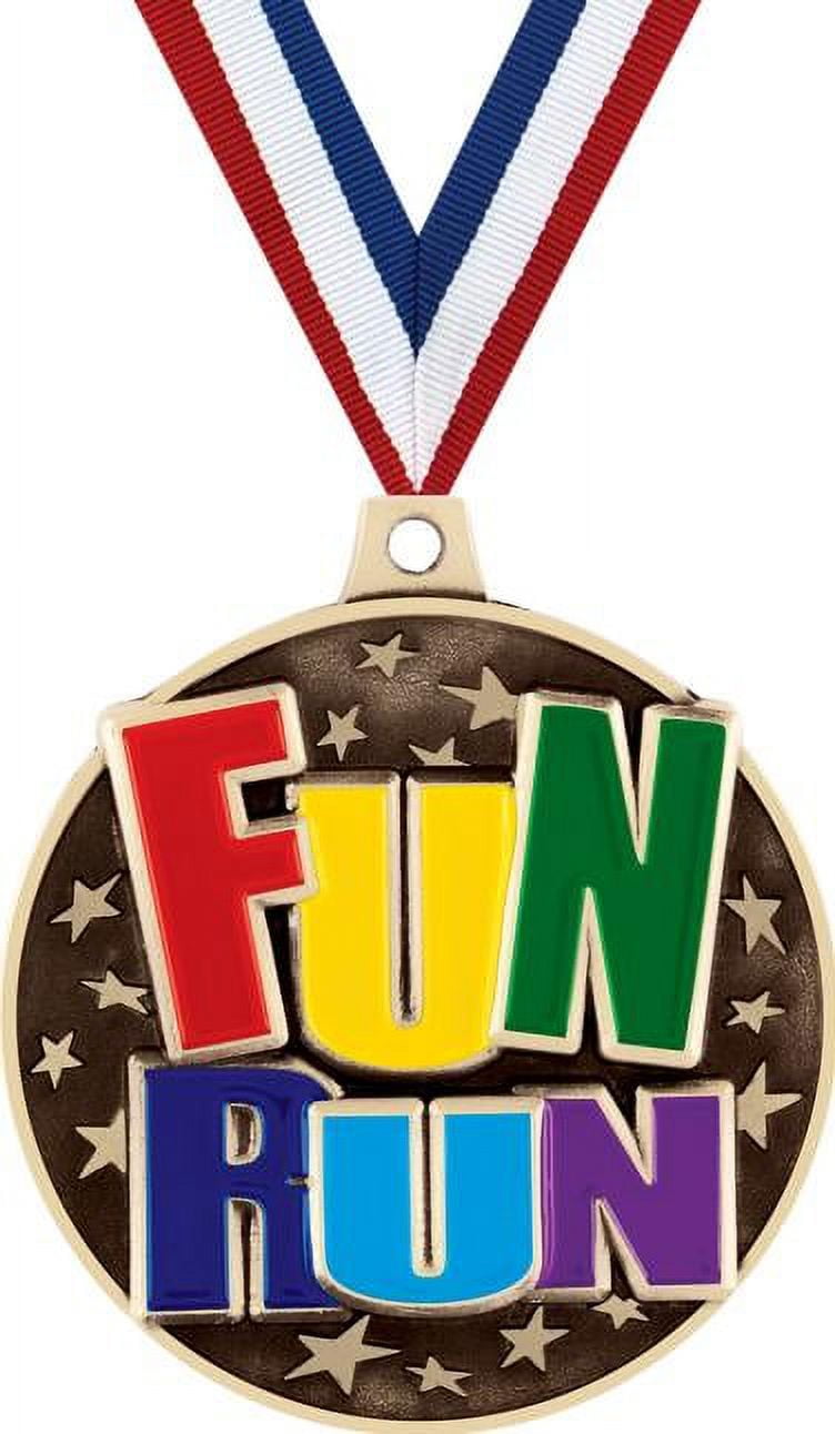 Fun Run Medals, 2" Gold Diecast Fun Run Medal Award 1 Pack - Walmart.com