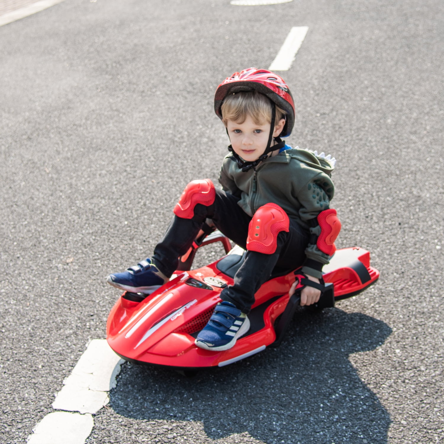 Fun and Safe 24V Kids Electric Scooter with Helmet and Knee Pads - 2WD ...