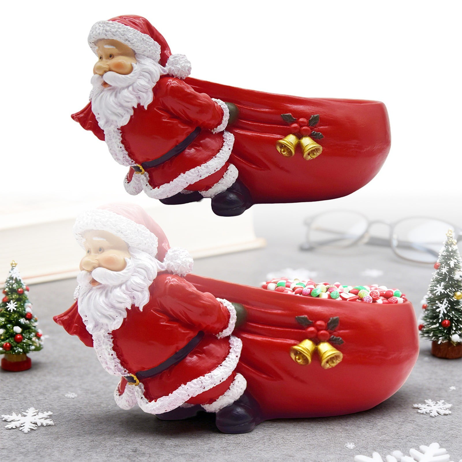 Fun Santa Claus Fruit Tray, Christmas Snack Rack, Resin Food Storage ...