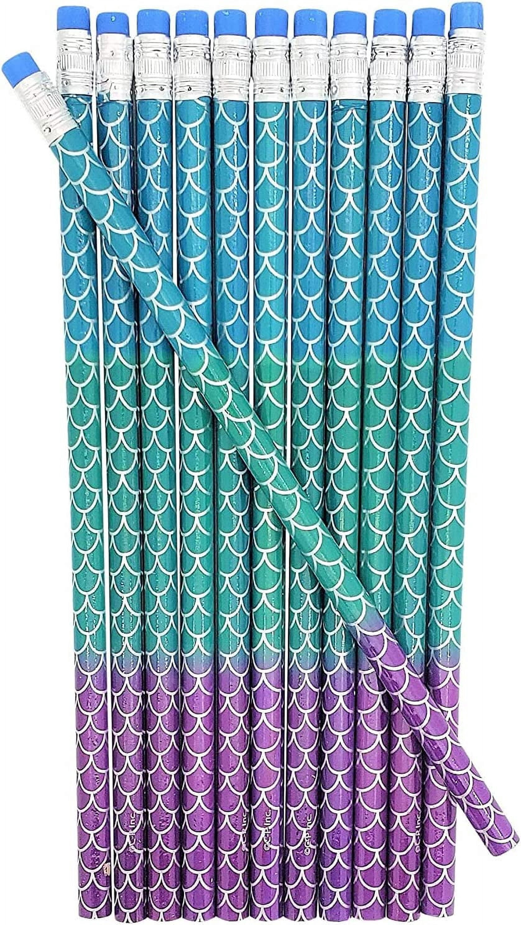 Fun Scale Print Colorful Pencils with Eraser Top (7.5") Sea Creature ...