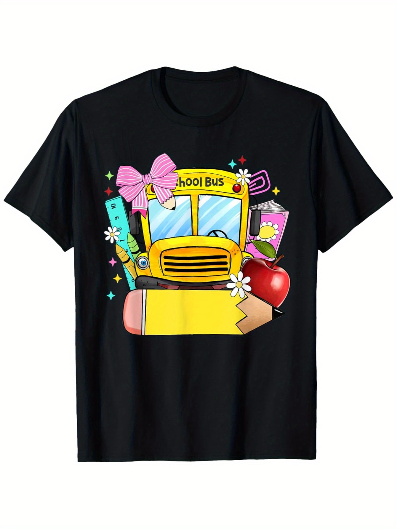 Fun School Bus Driver Graphic Tee, 100% Cotton, Short Sleeve, Casual ...
