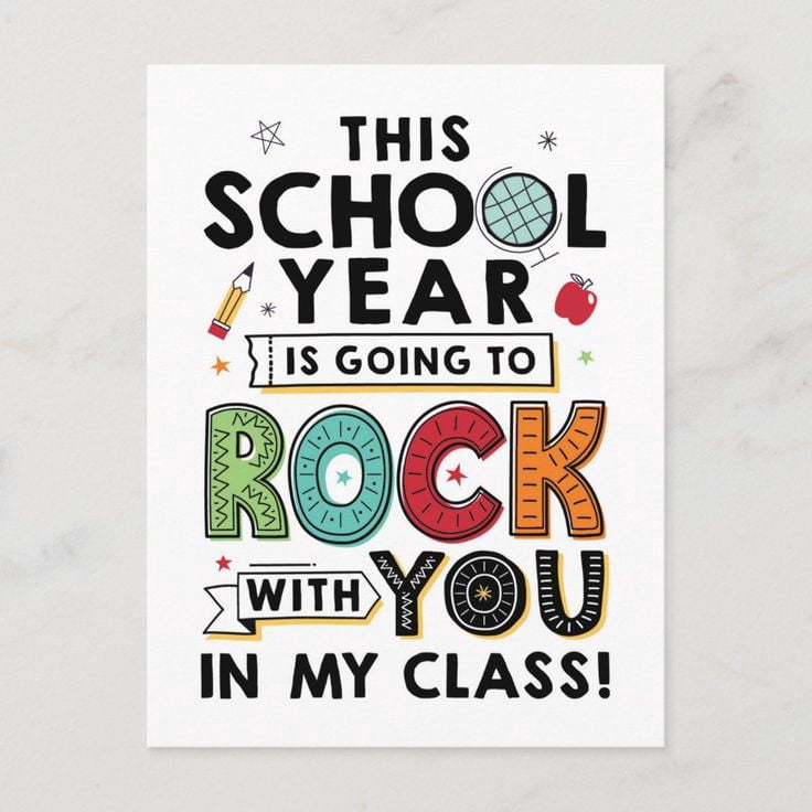 Fun School Year Greeting Card – “This School Year is Going to Rock with ...