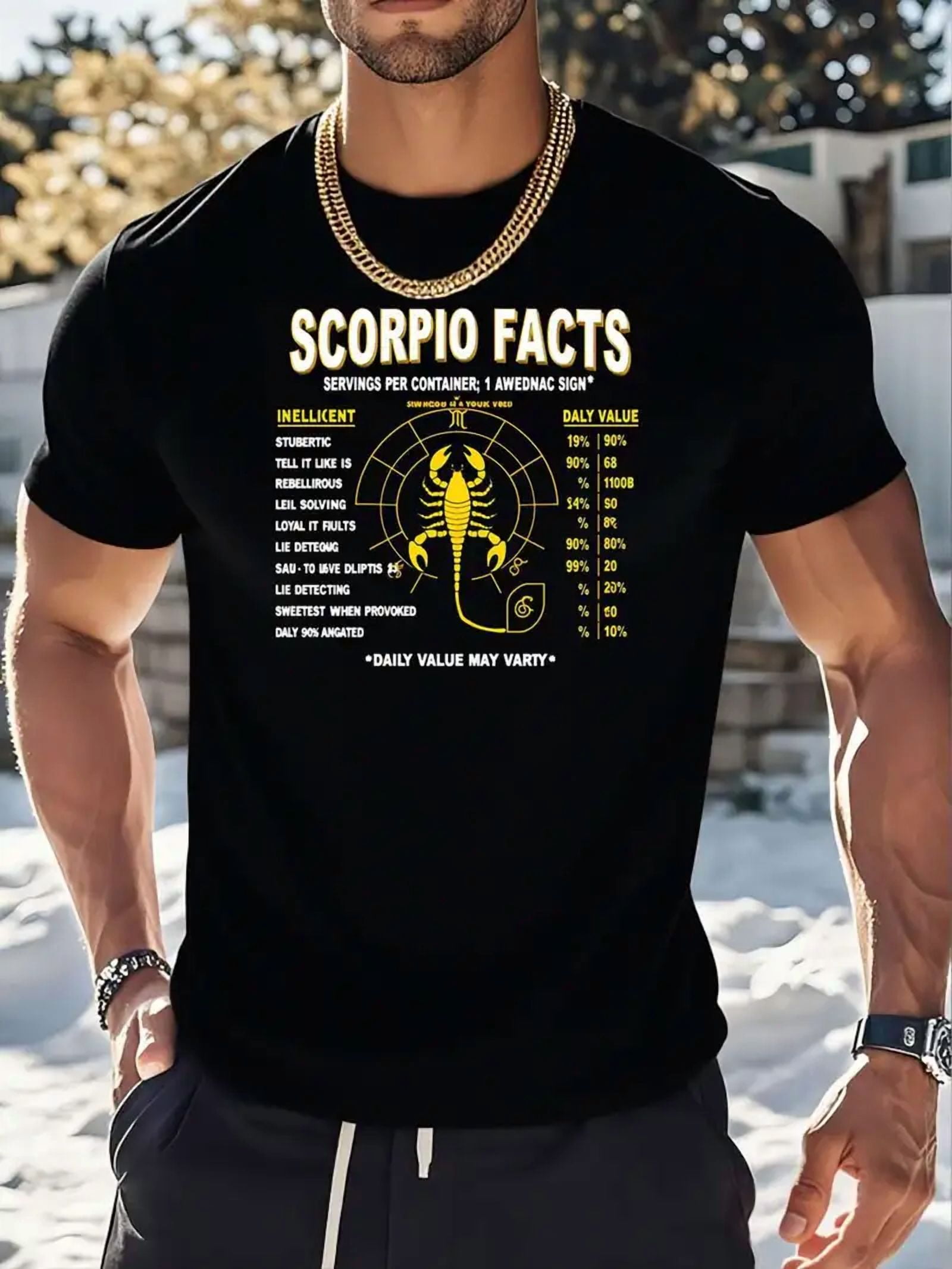 Fun Scorpio Facts Graphic T-Shirt - Humorous Zodiac Sign Design with ...
