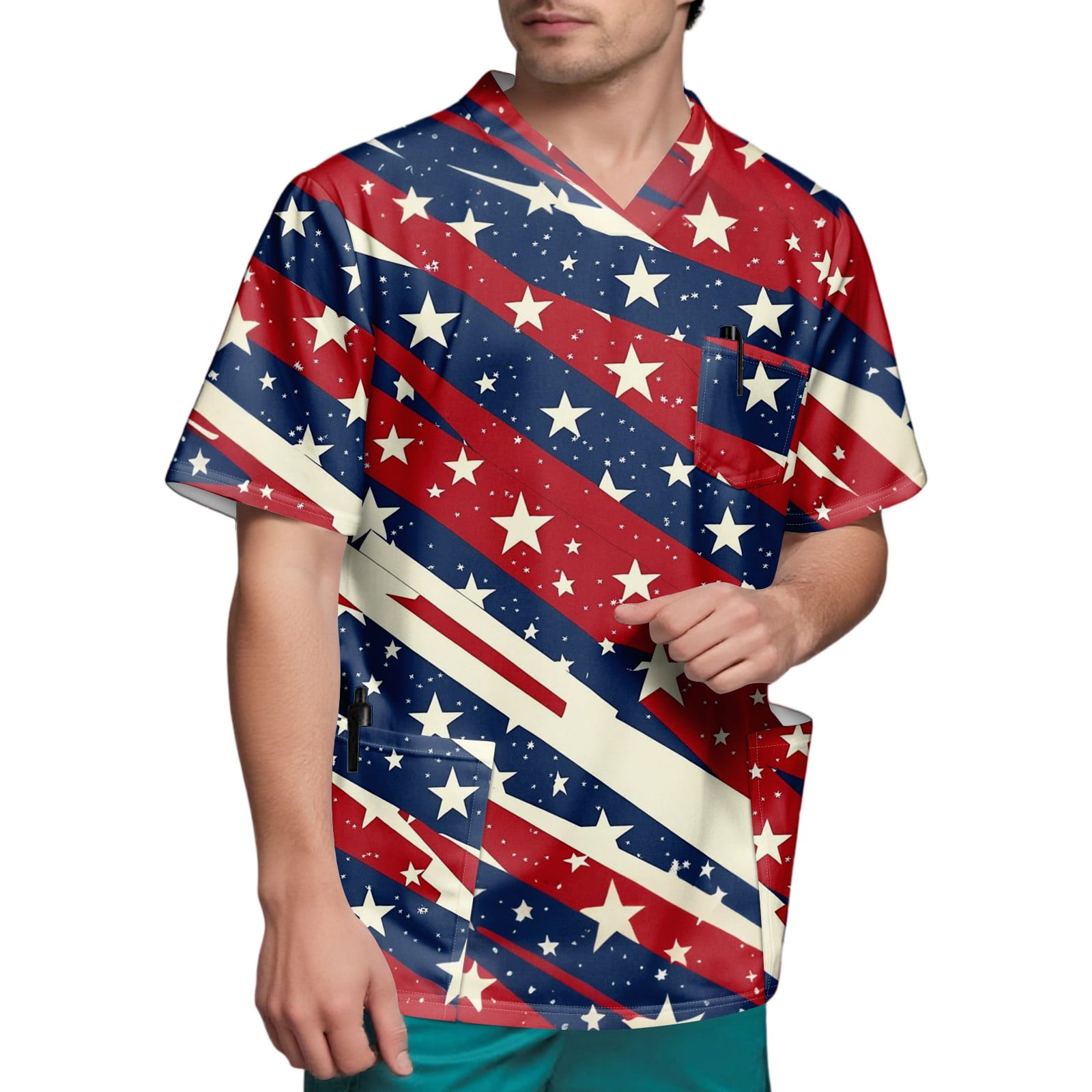 Fun Scrubs Funny Short Sleeve School Scrub Tops Men Summer Oversized ...