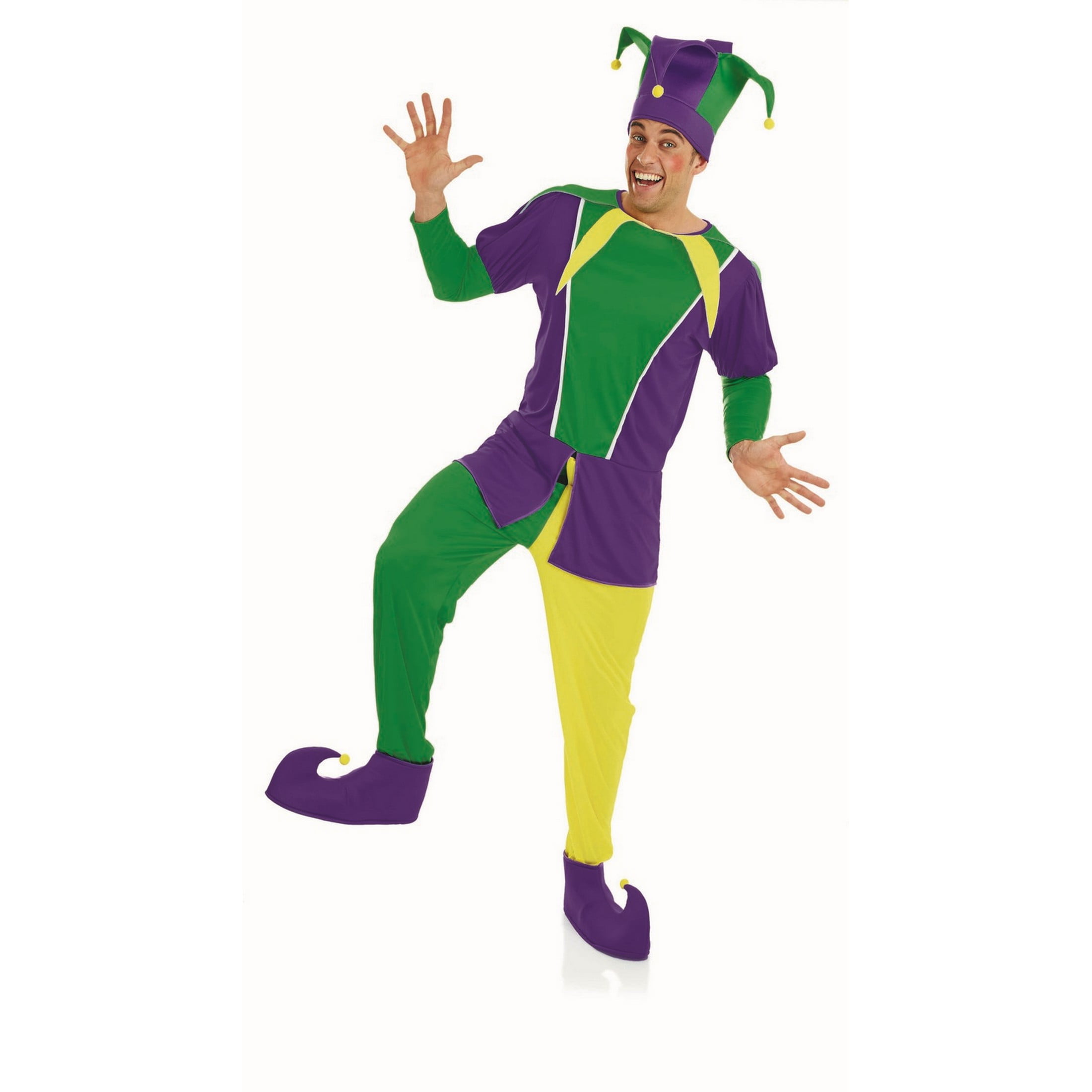 Fun Shack Fun Shack Mens Green Jester Costume Adult Carnival Clown ...