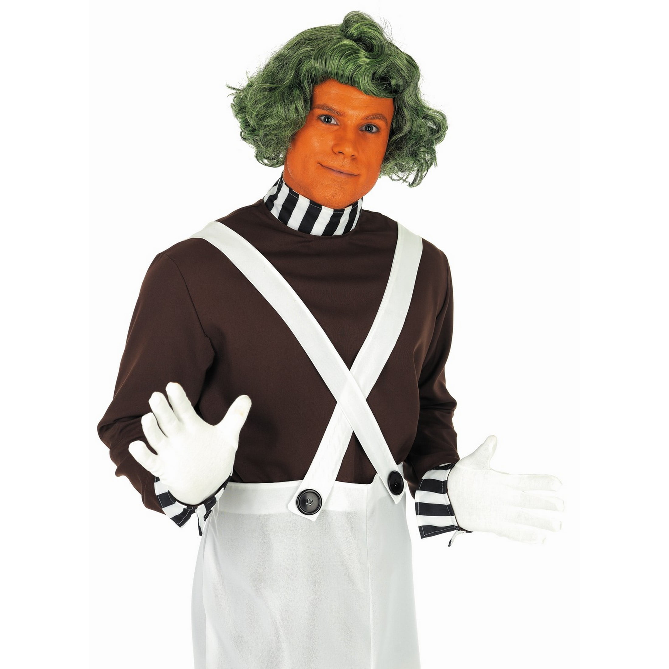Fun Shack Men's Chocolate Factory Worker Costume with Green Wig, Adult ...
