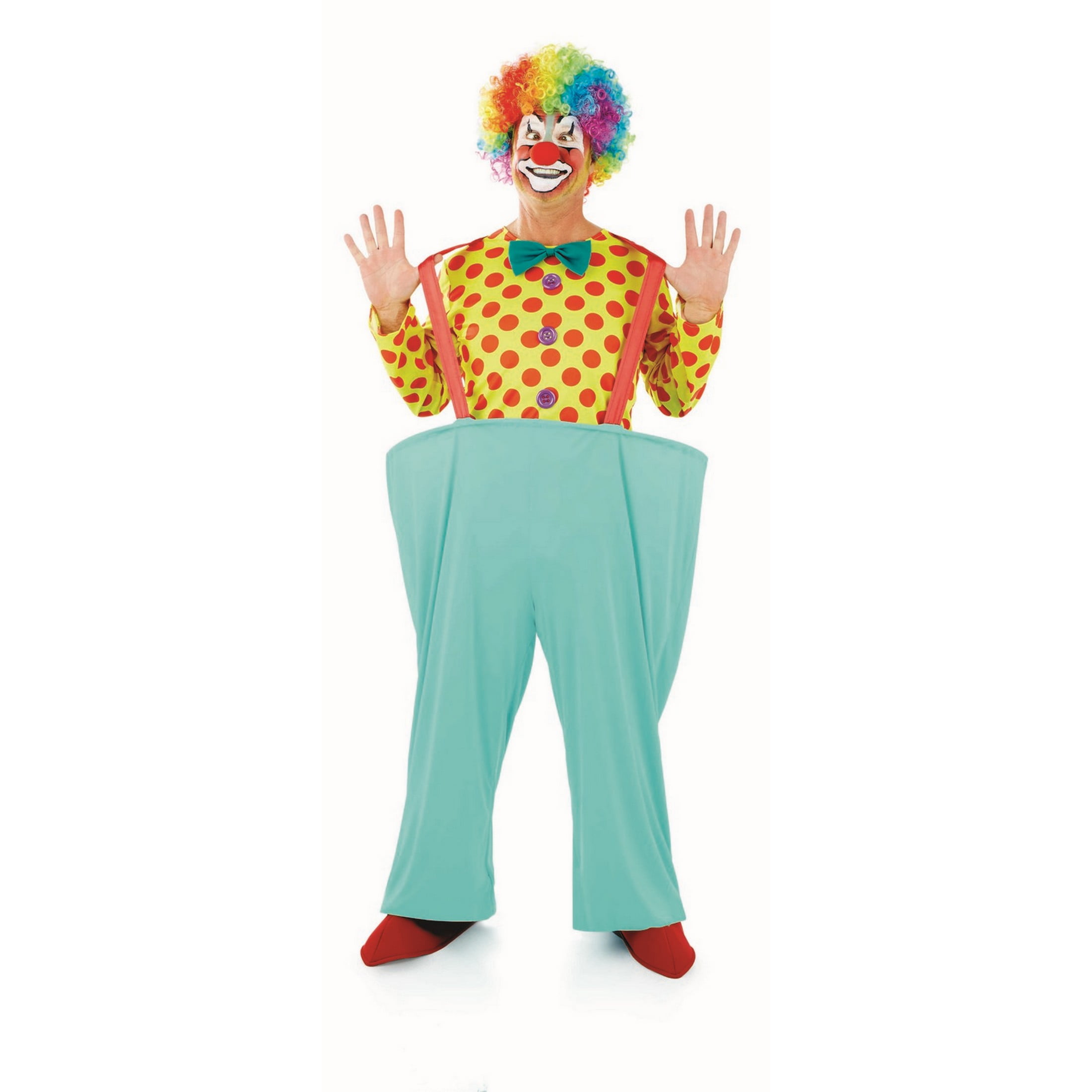 Fun Shack Mens Circus Clown Costume incl Wig Nose Adult Funny Fancy ...