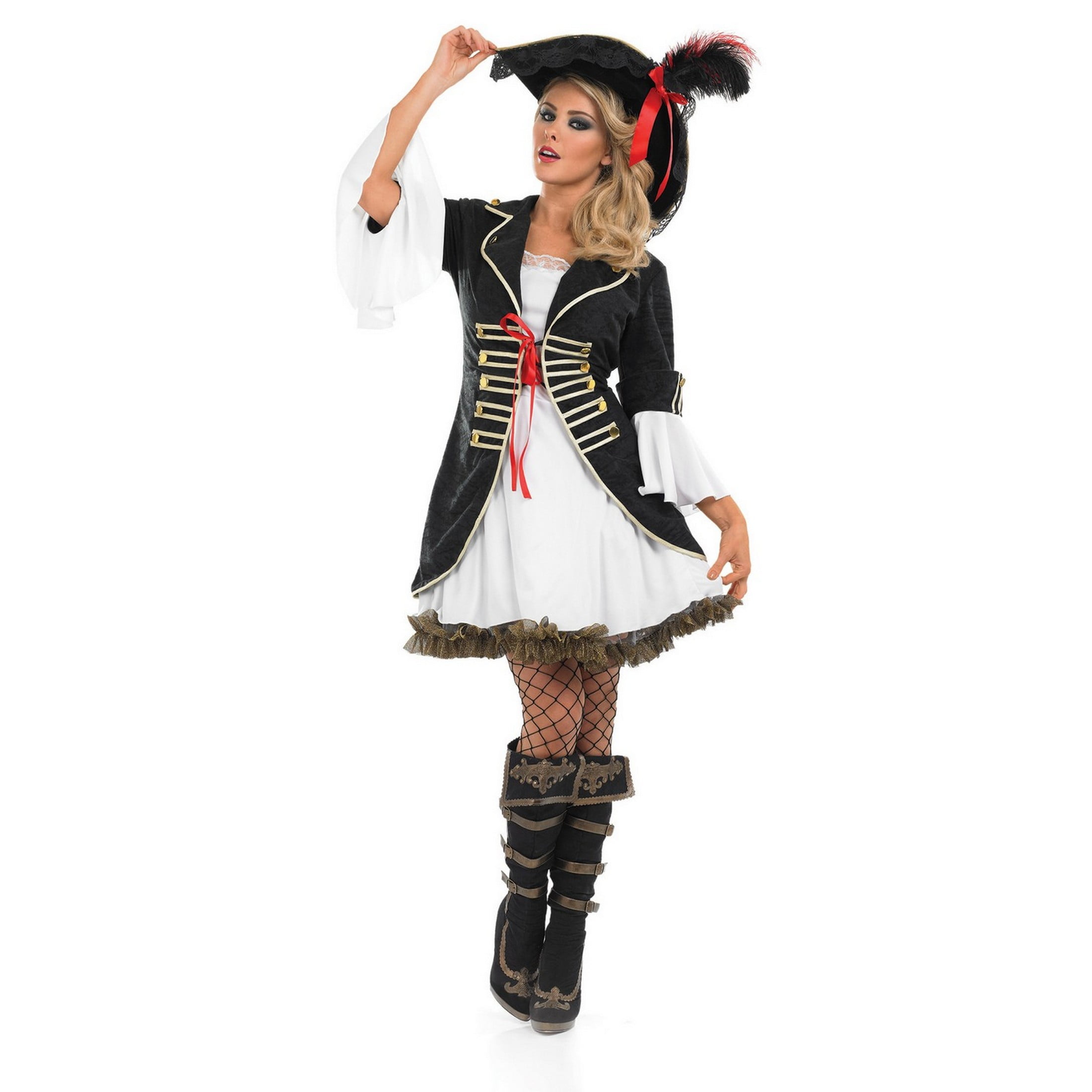 Fun Shack Womens Black Pirate Wench Costume Ladies Caribbean Captain ...
