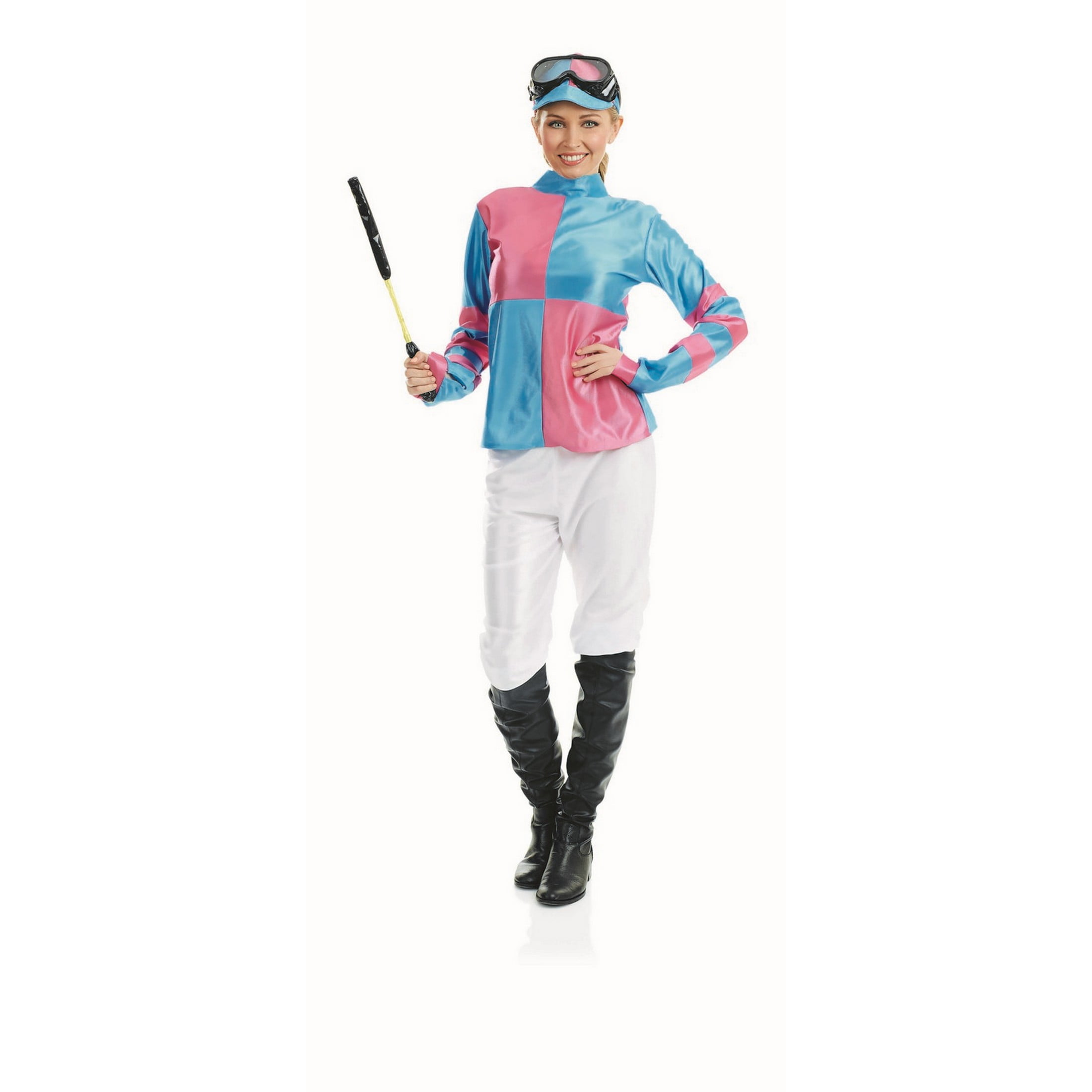 Fun Shack Womens Blue & Pink Jockey Costume Ladies Horse Racing Rider ...