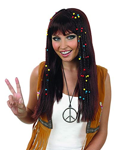 Fun Shack Womens Long Brown Braided Hippie Wig Adult 70s Costume ...