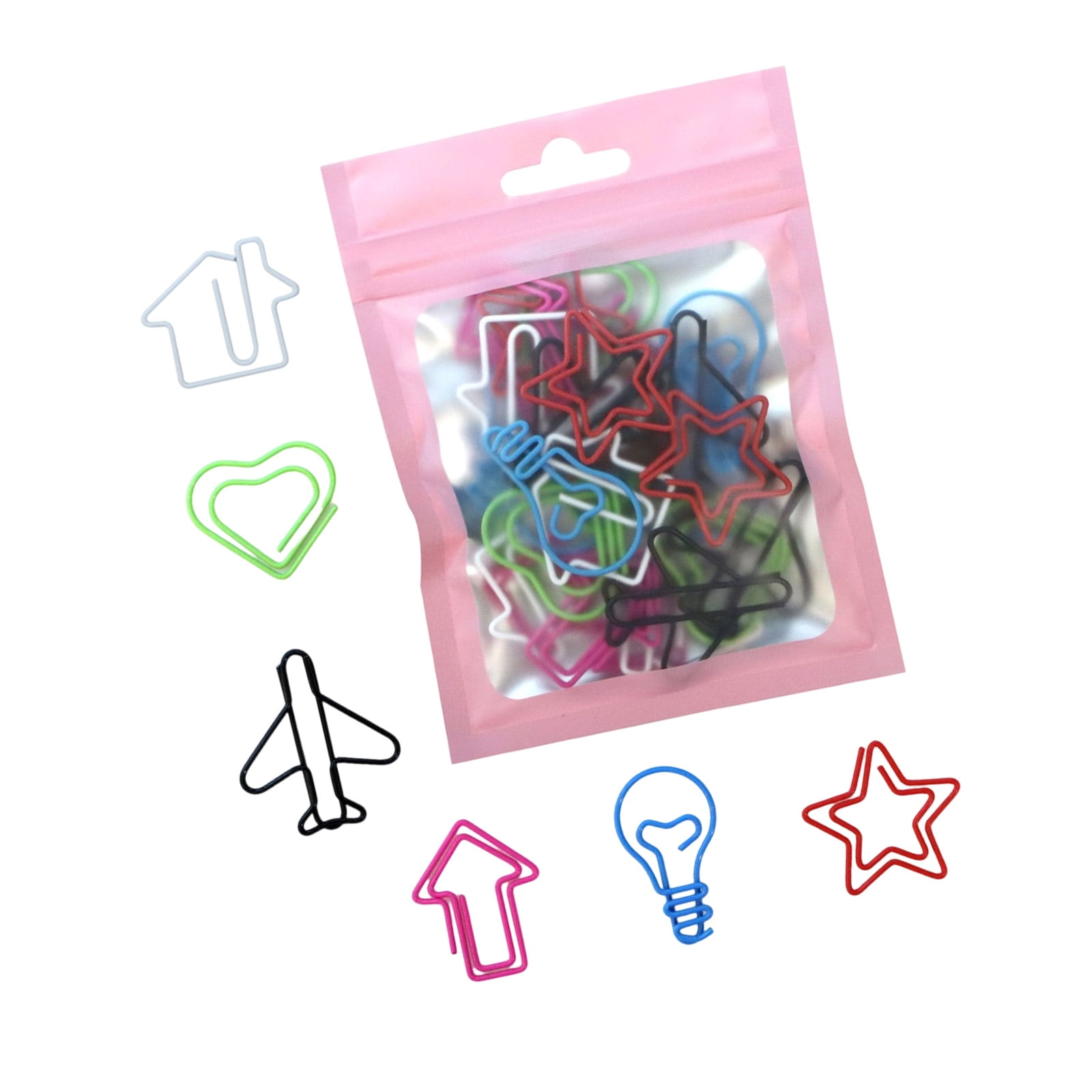 Fun Shaped Paper Clips 20-60mm Assorted Color Metal Clip File Organiser ...