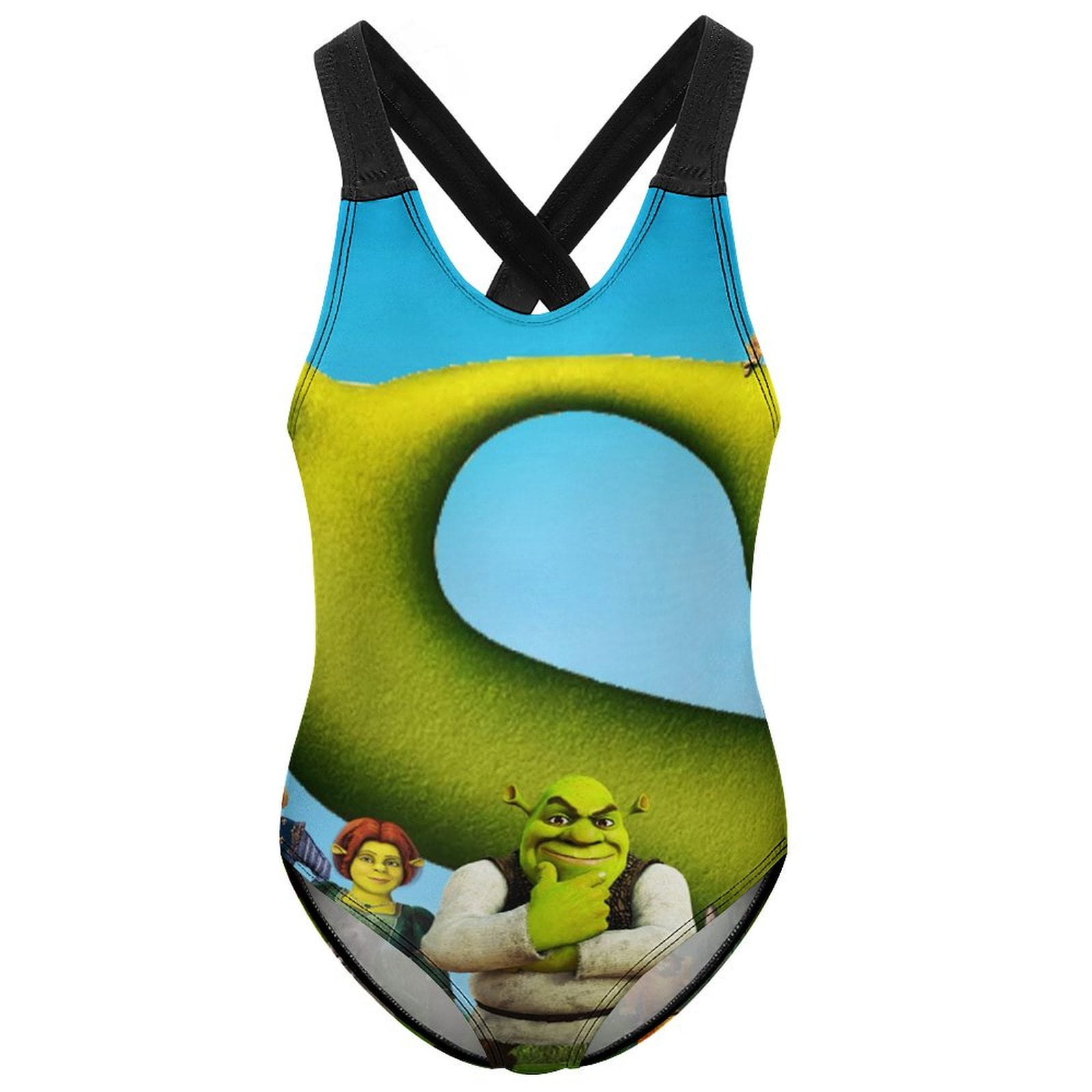 Fun Shrek Children's One-piece Swimsuit Summer Girl's Swimming Pool ...