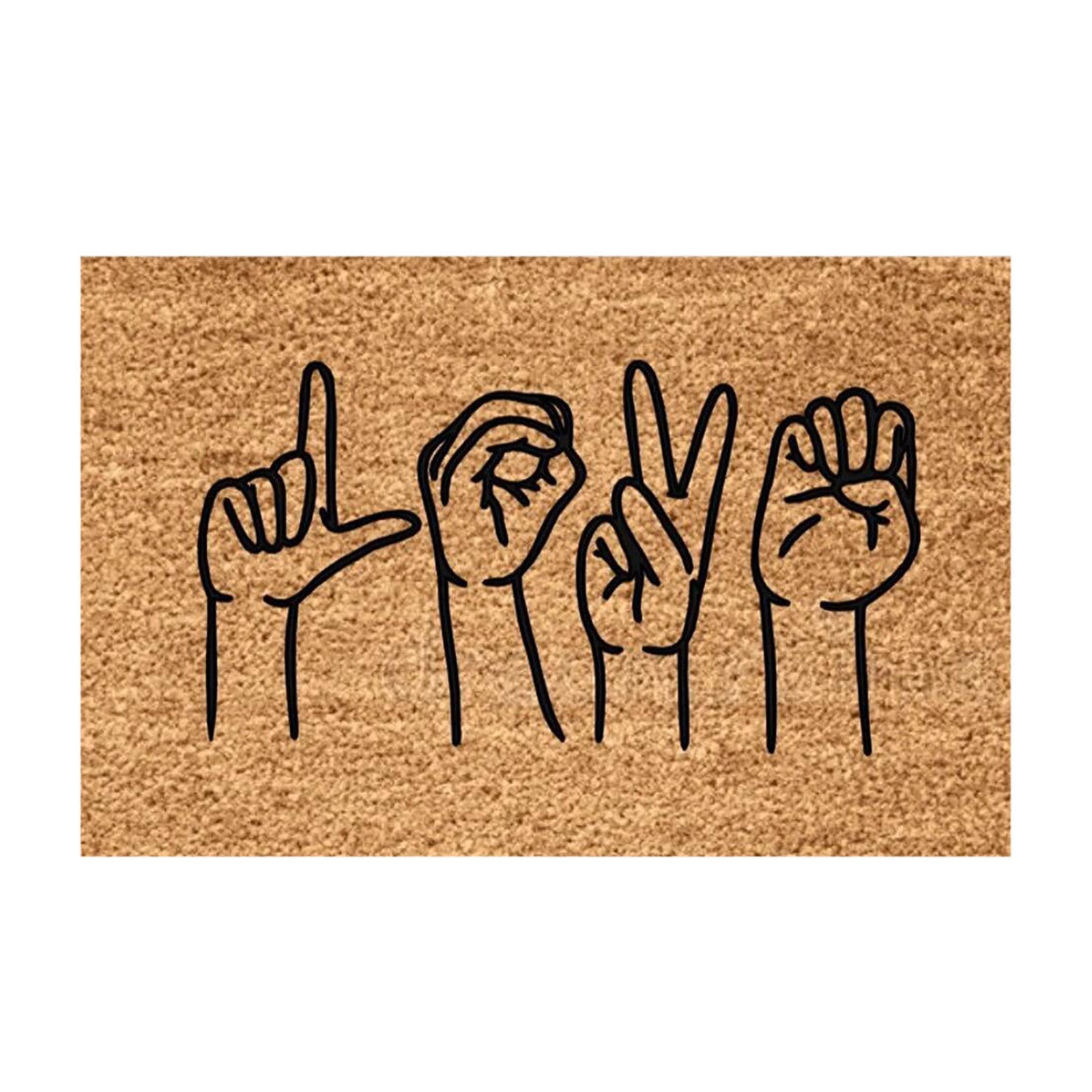 Fun Sign Language Gesture Floor Mat Welcome Door Mat Polyester Door Mat ...