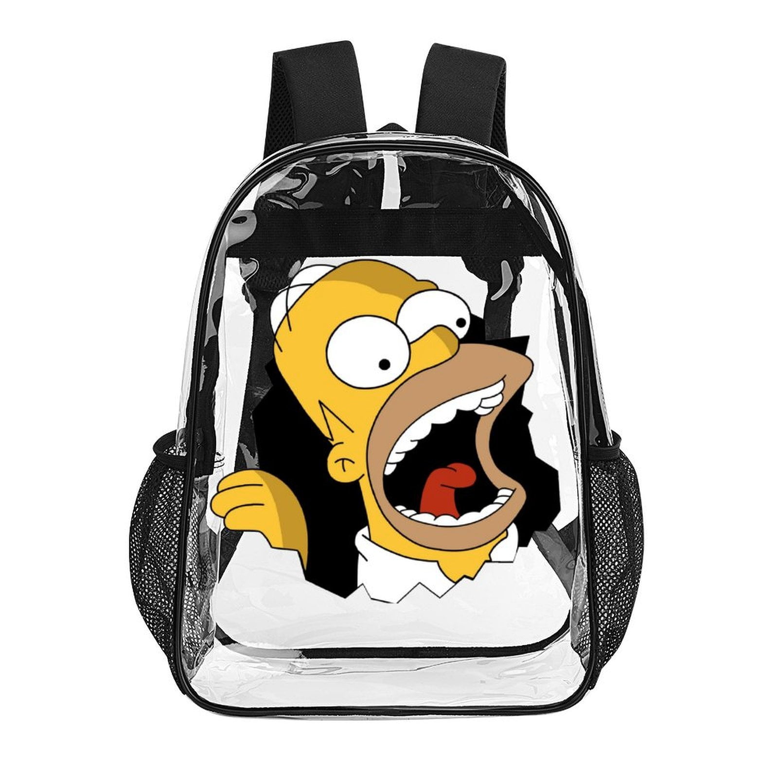 Fun The Simpsons Clear Backpack Transparent Bag Large Capacity Laptop ...
