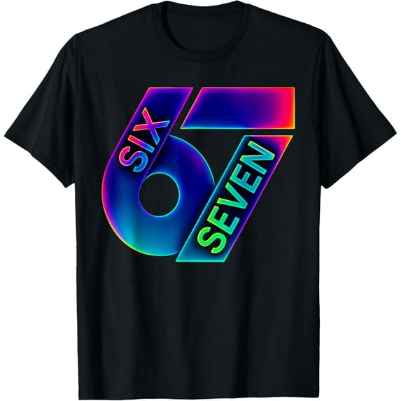 Fun Six Seven 6 7 Meme Colorful Design T-Shirt - Walmart.com
