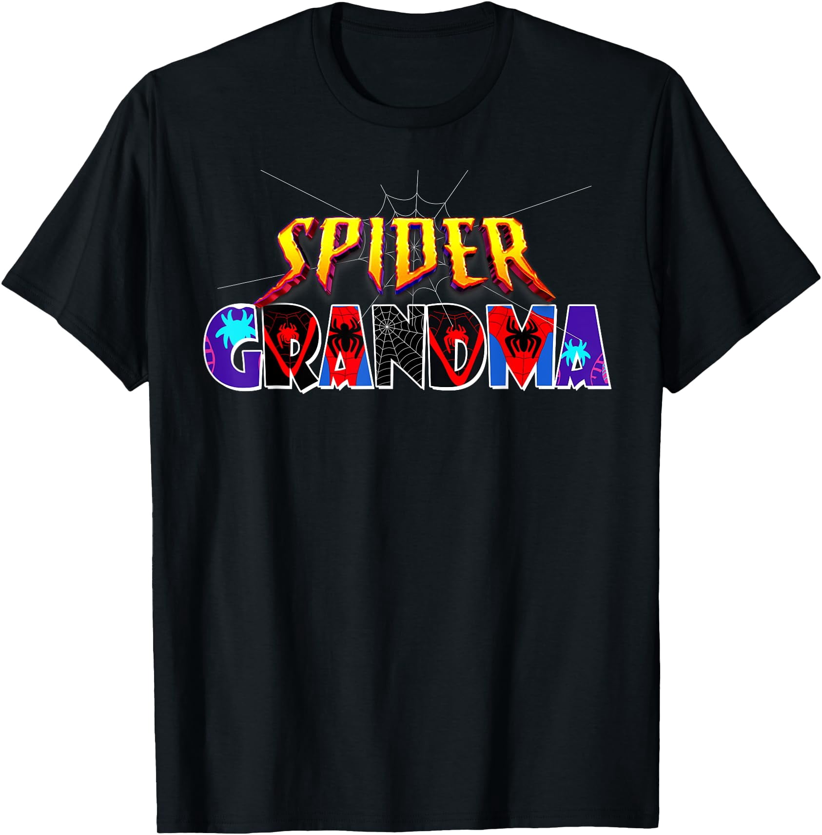 Fun Spider Grandma Graphic T-Shirt for Mother's Day Family Birthday ...