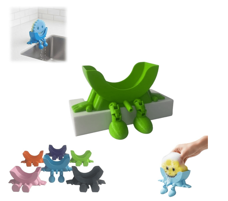 Fun Sponge Stand, 3D Printed Sink Draining Sponge Holder, Cute Sitting ...