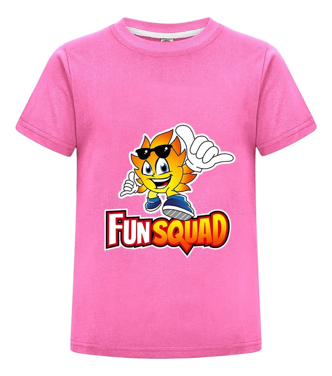 Fun Squad Kids T-Shirt – Cool Cartoon Sun Character Tee – Casual Summer ...
