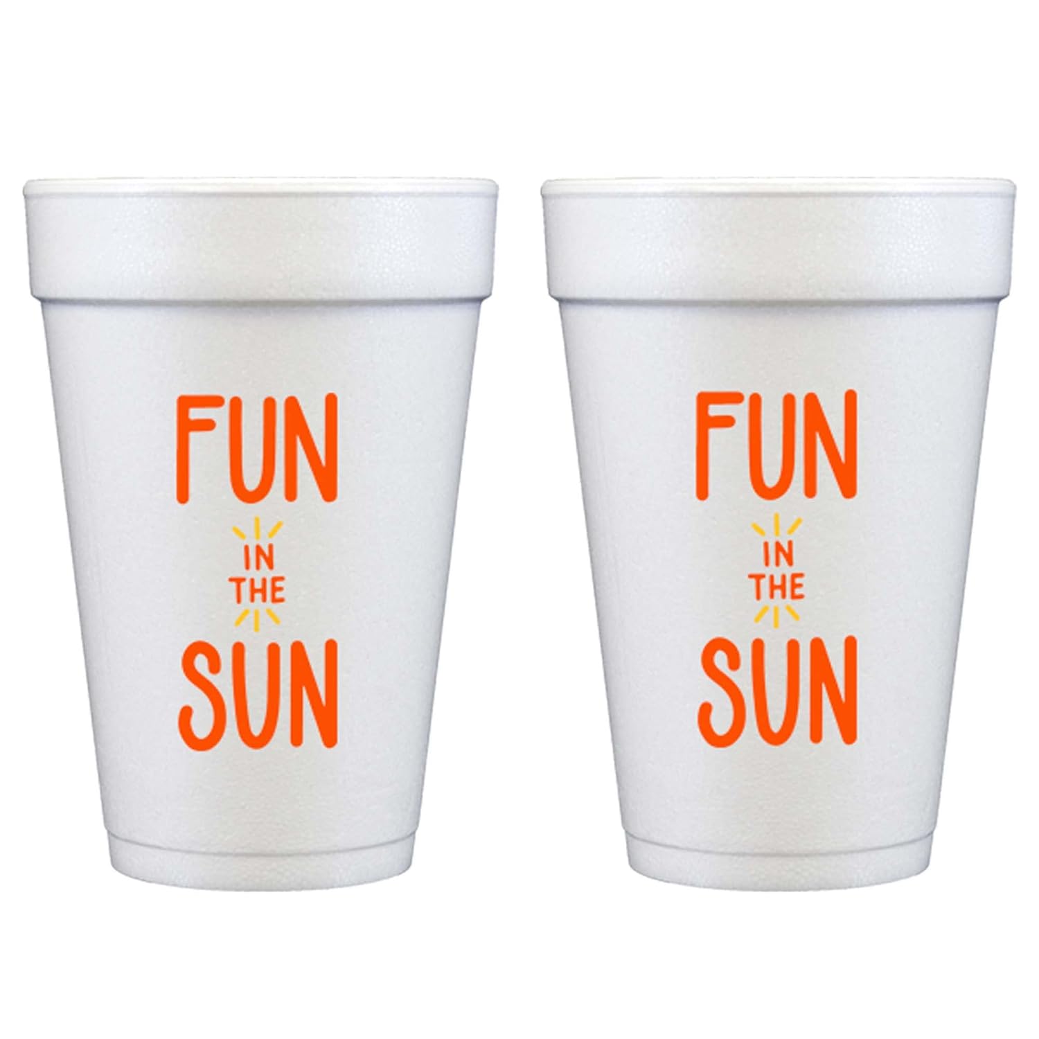 Fun in the Sun Summer Cups 10 Pack - Foam Disposable Cups 16 oz - Cute ...