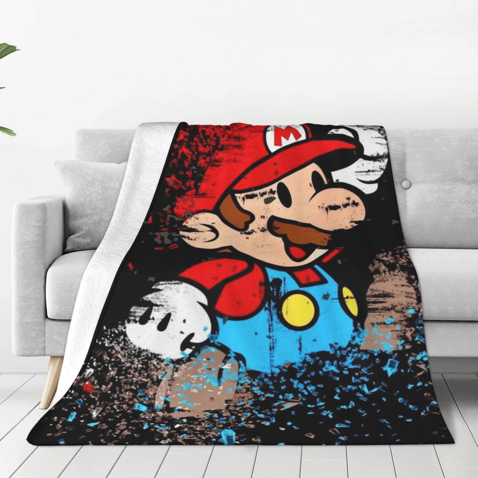 Fun Super Mario Flannel Blanket Cozy Ultra-Soft Micro Fleece Throw ...