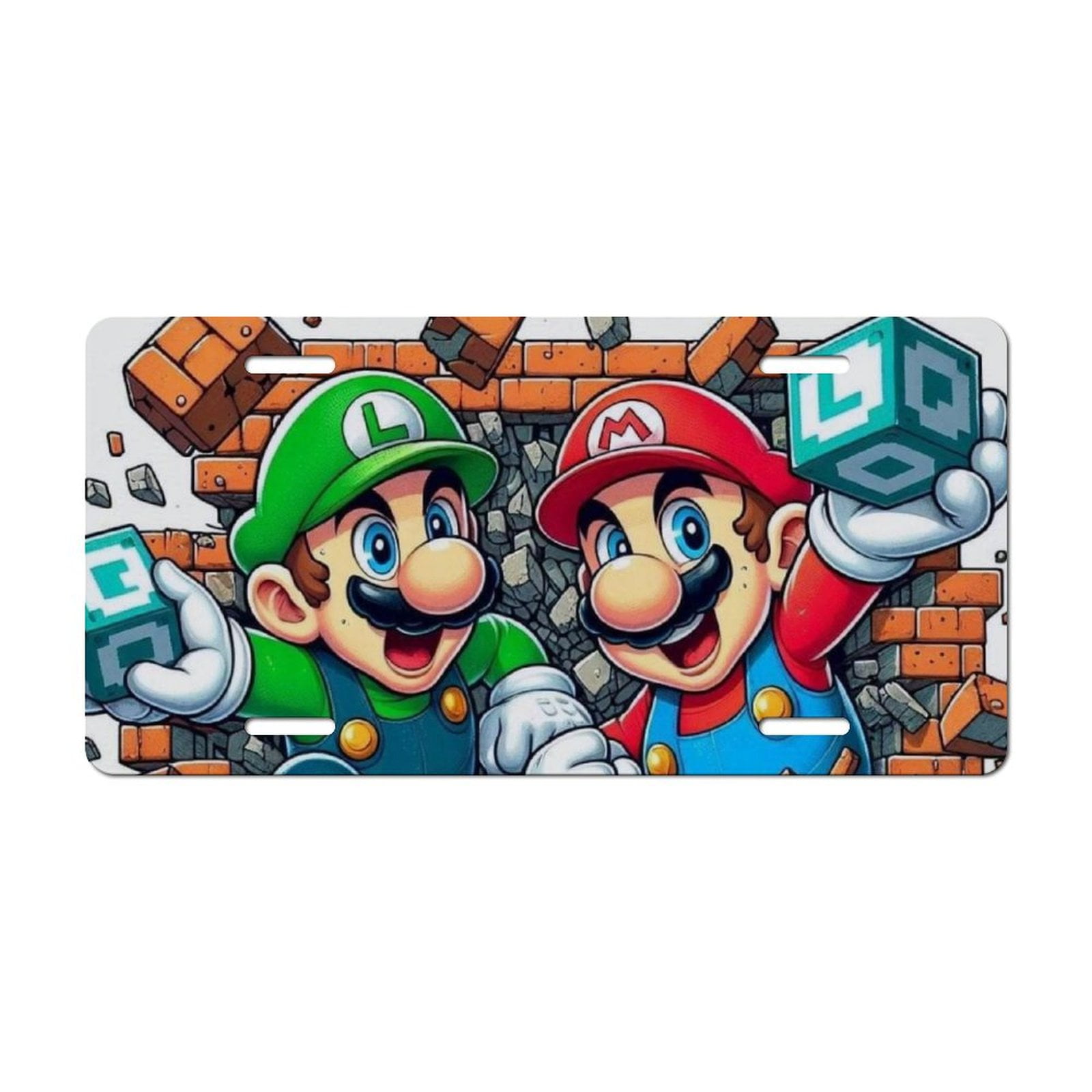 Fun Super Mario License Plate For Cars 6x12 Inch Rustproof Aluminum ...