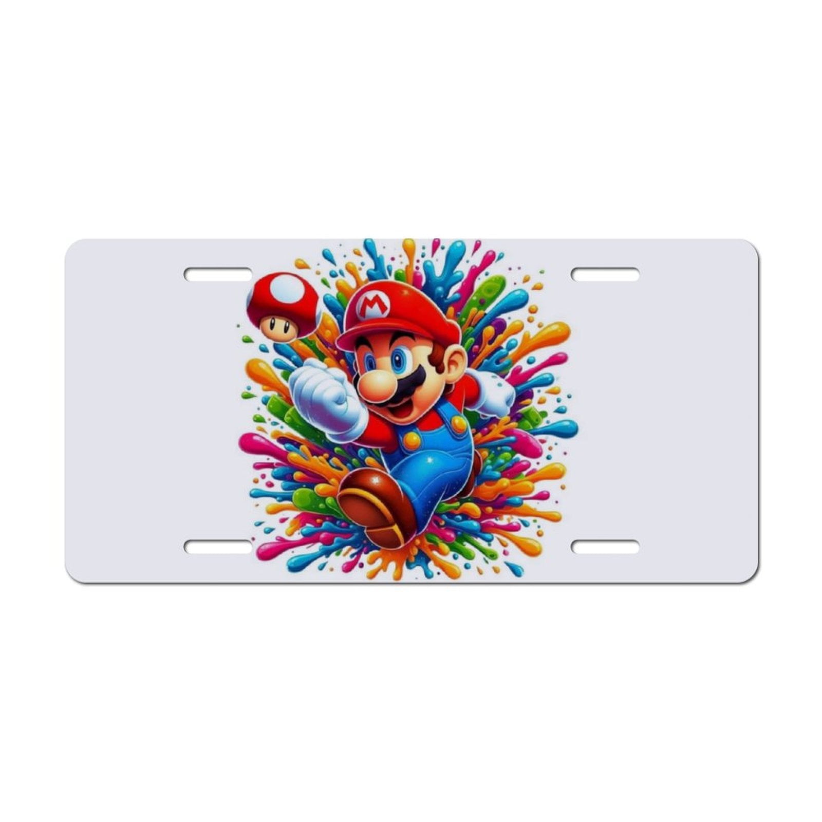 Fun Super Mario License Plate For Cars 6x12 Inch Rustproof Aluminum ...