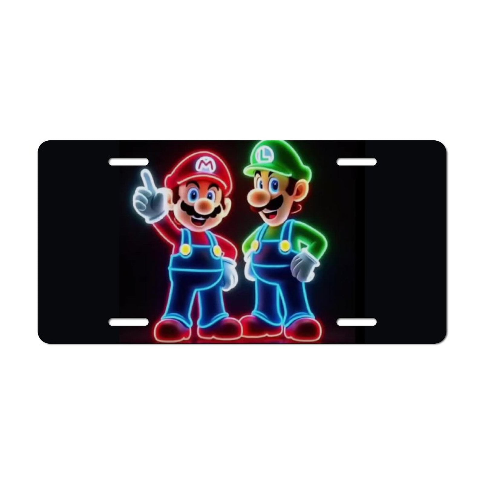 Fun Super Mario License Plate For Cars 6x12 Inch Rustproof Aluminum ...