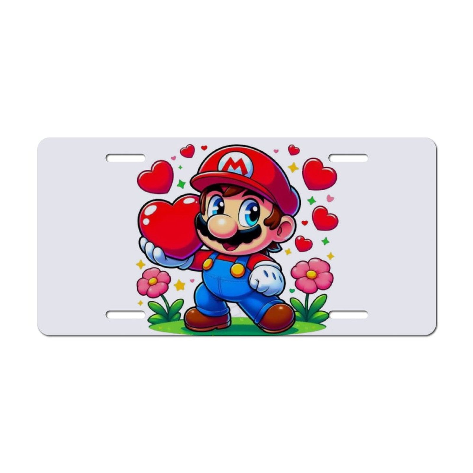 Fun Super Mario License Plate For Cars 6x12 Inch Rustproof Aluminum ...
