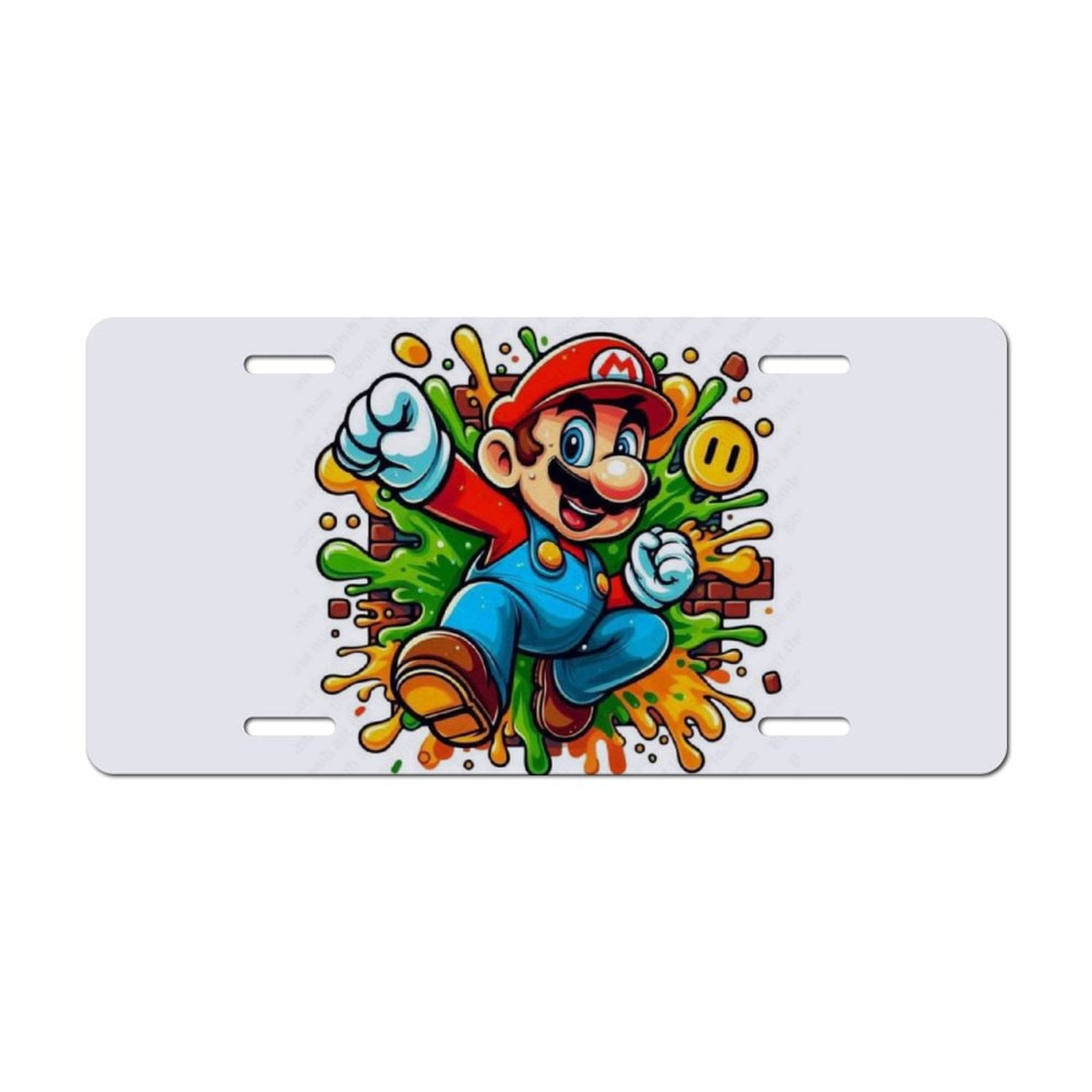 Fun Super Mario License Plate For Cars 6x12 Inch Rustproof Aluminum ...