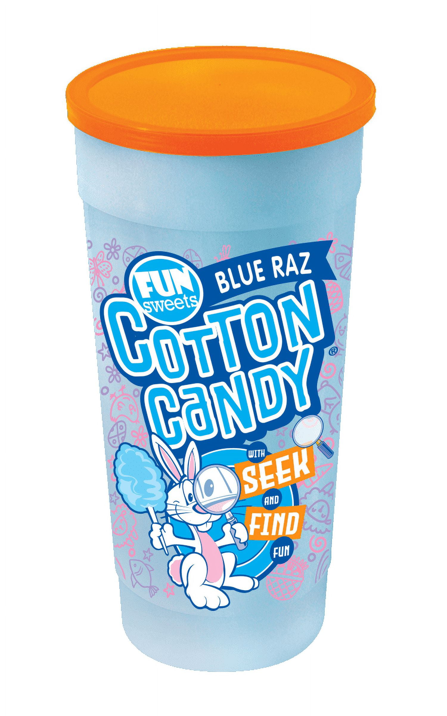 Fun Sweets Brand 4oz Seek & Find Blue Raz Cotton Candy -- Gluten Free ...