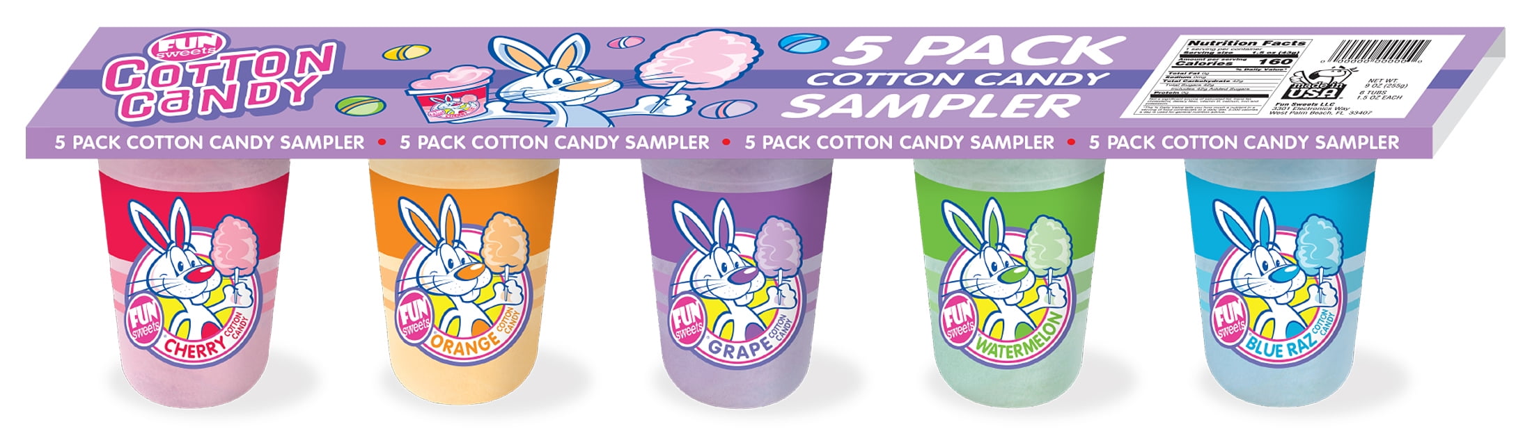 Fun Sweets Brand 5 Pack Easter Cotton Candy Sampler. Gluten Free & Nut ...
