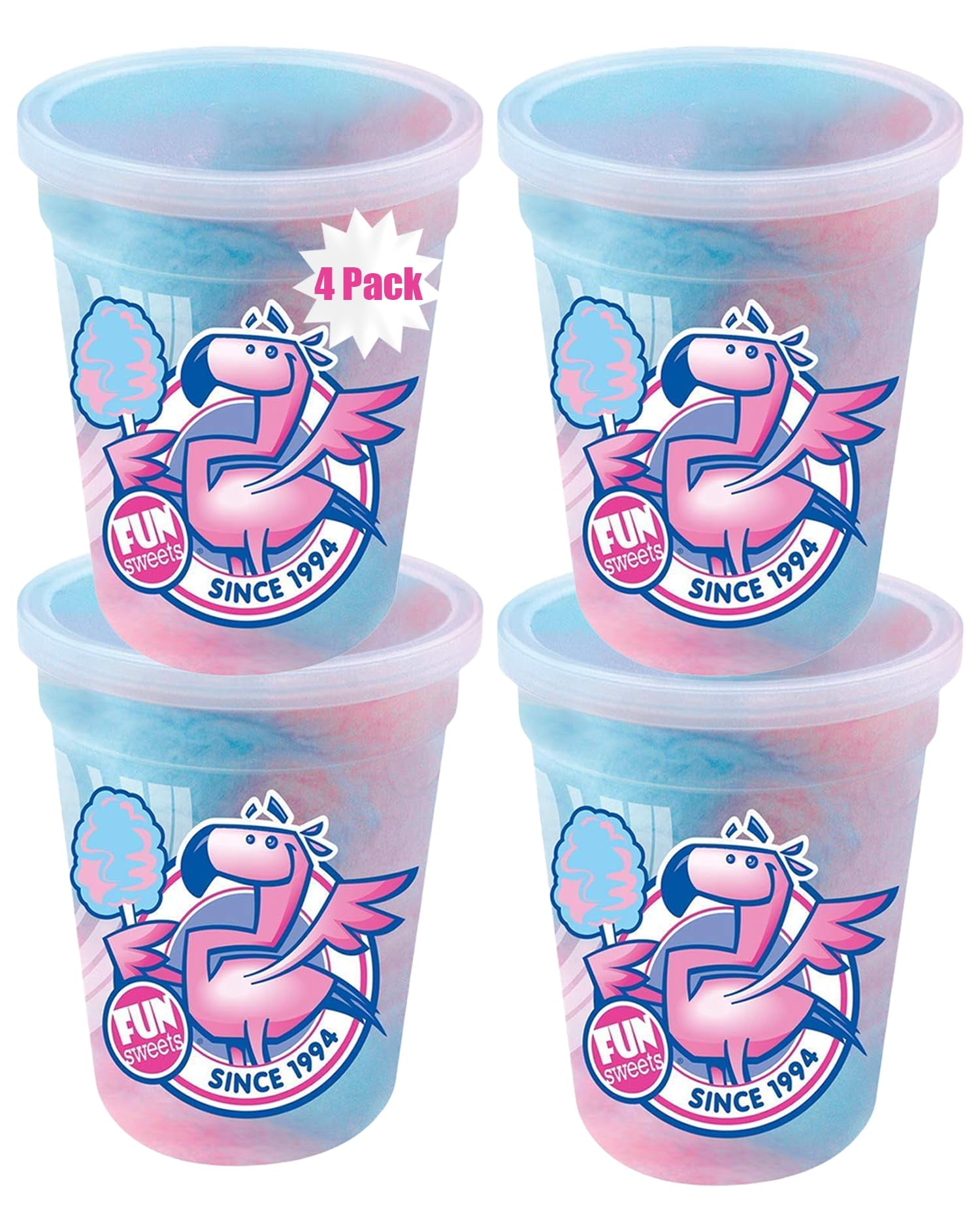 Fun Sweets Cotton Candy VTF5 4-Pack - Blue Raz and Cherry Swirl Flavor ...
