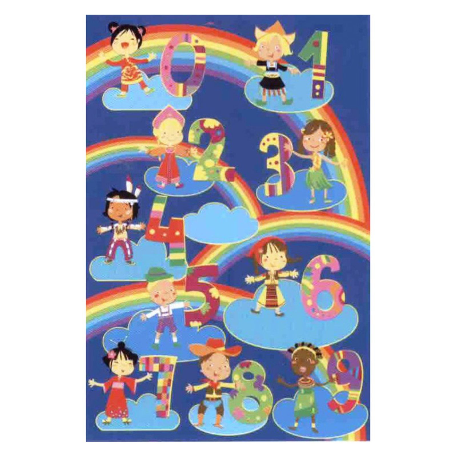 Fun Time Nylon 39"x58" Kids & Numbers Area Rug in Multi-Color - Walmart.com