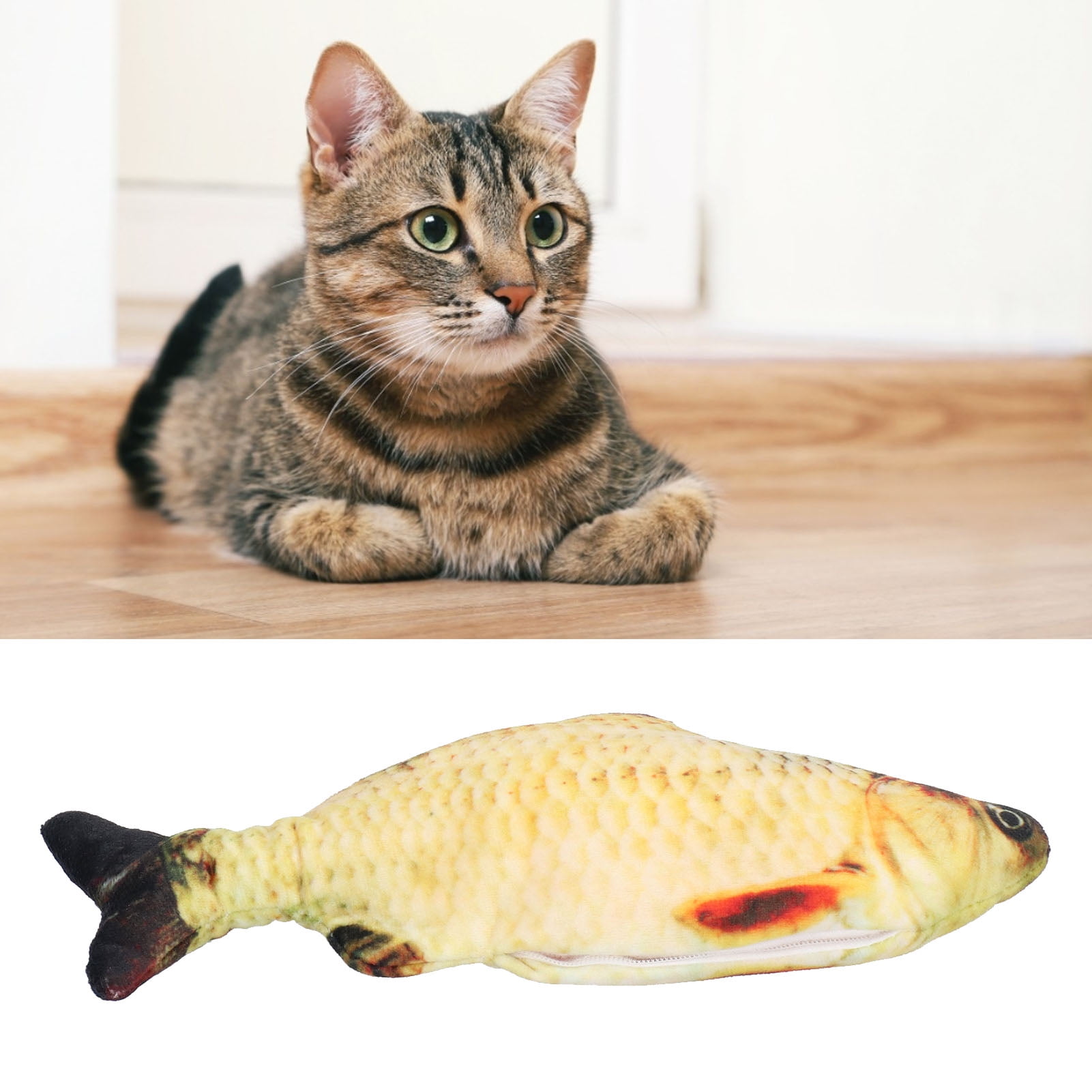 Fun Toy For Cat Exercise, USB To Moving Cat Fish Toy Plush Bite- Wash ...